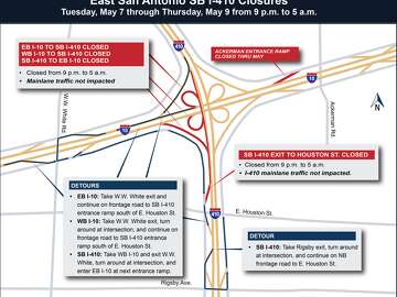 San Antonio I-10 construction closes interchange nightly