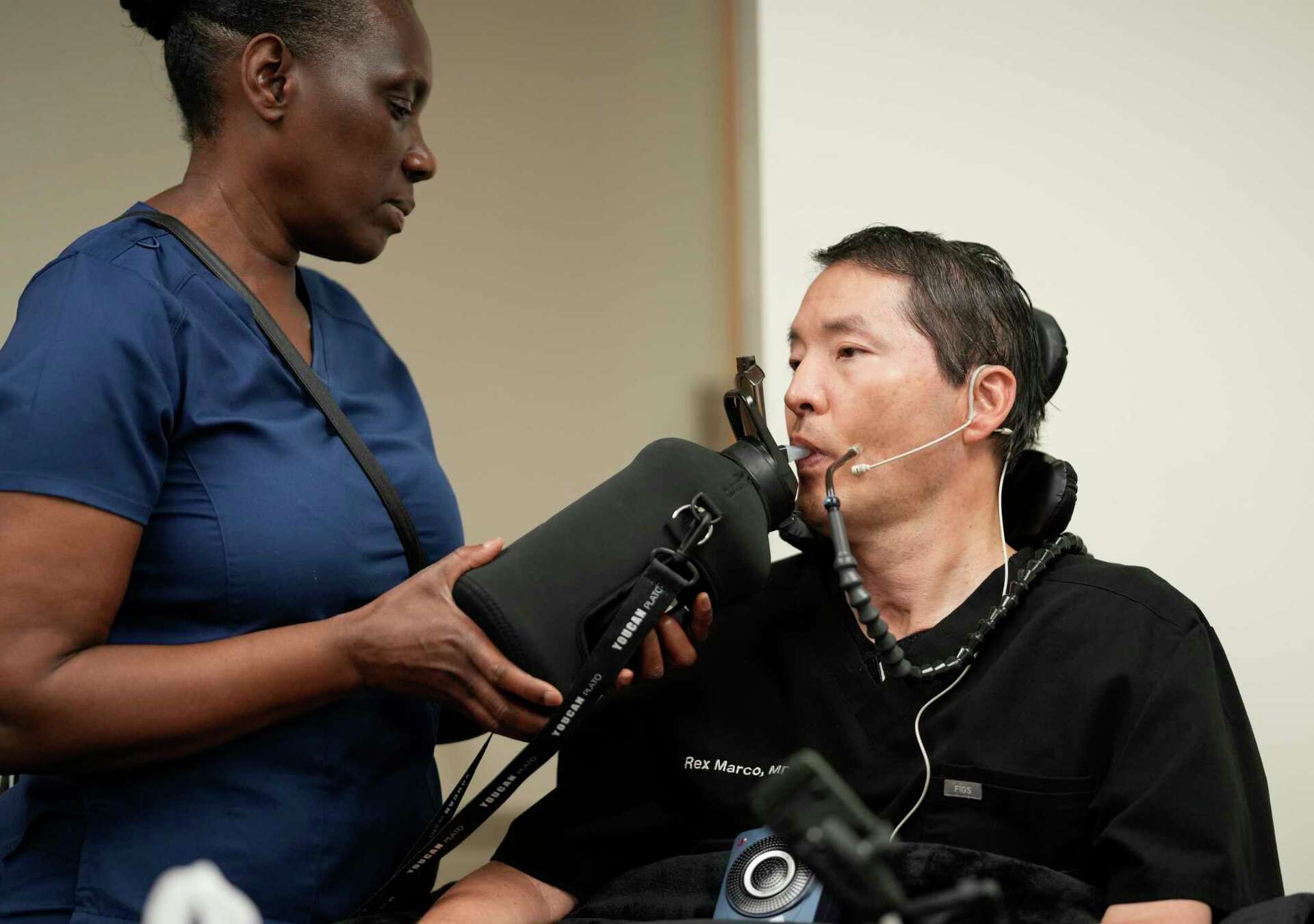 Paralyzed Houston spinal surgeon Dr. Rex Marco returns to UTHealth