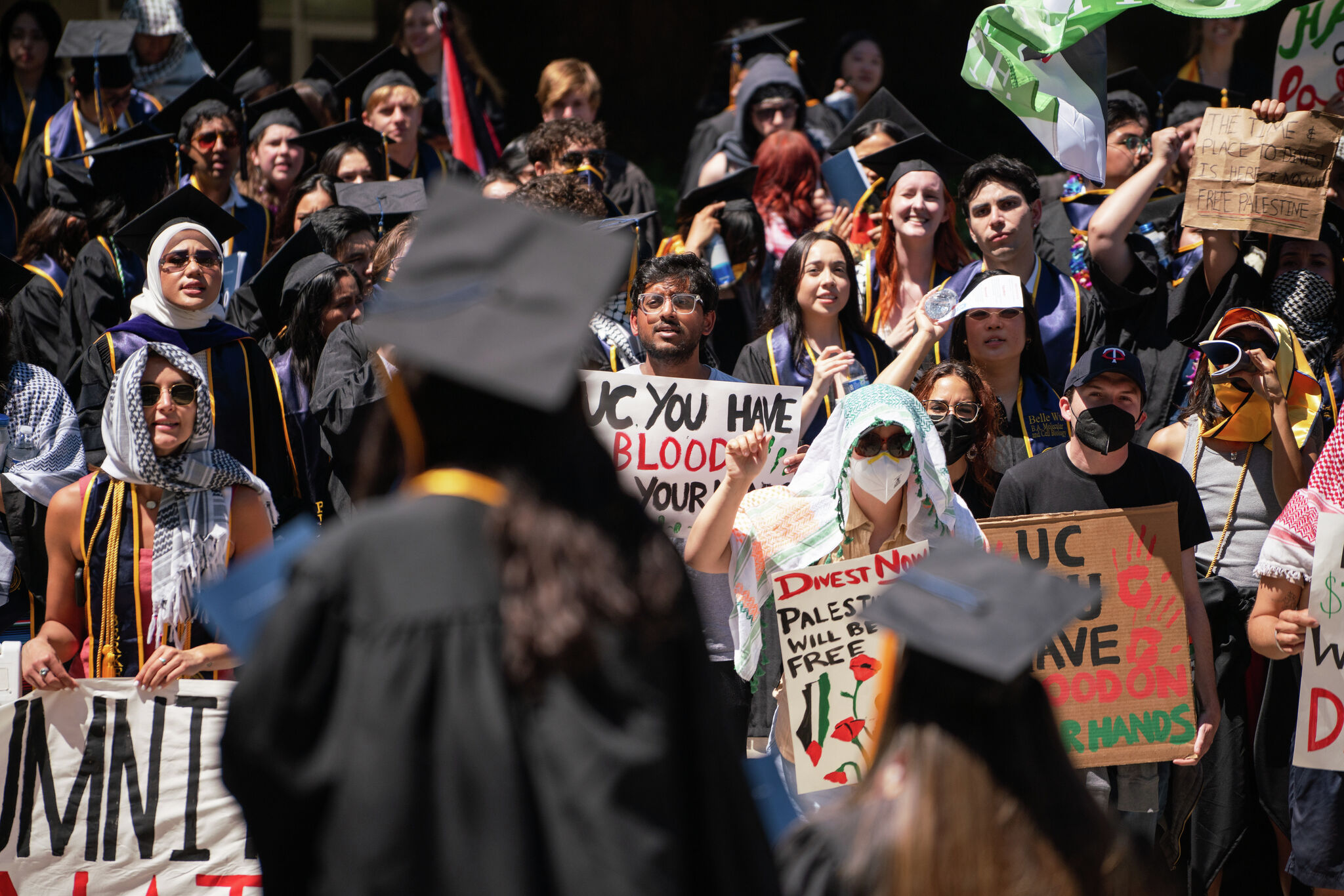 UC Berkeley commencement disrupted by protesters clustering in stadium