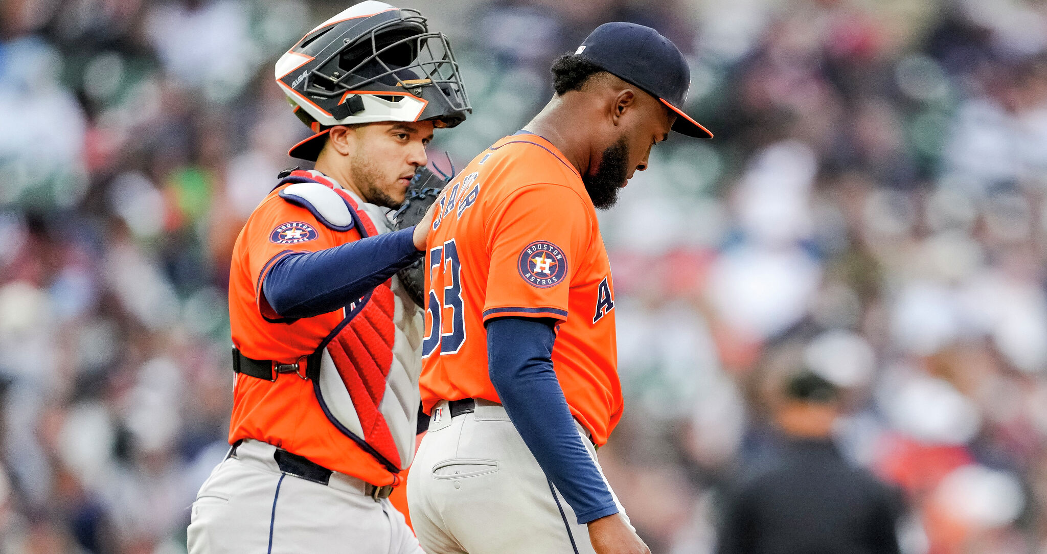 Houston Astros' Cristian Javier struggles with command in loss