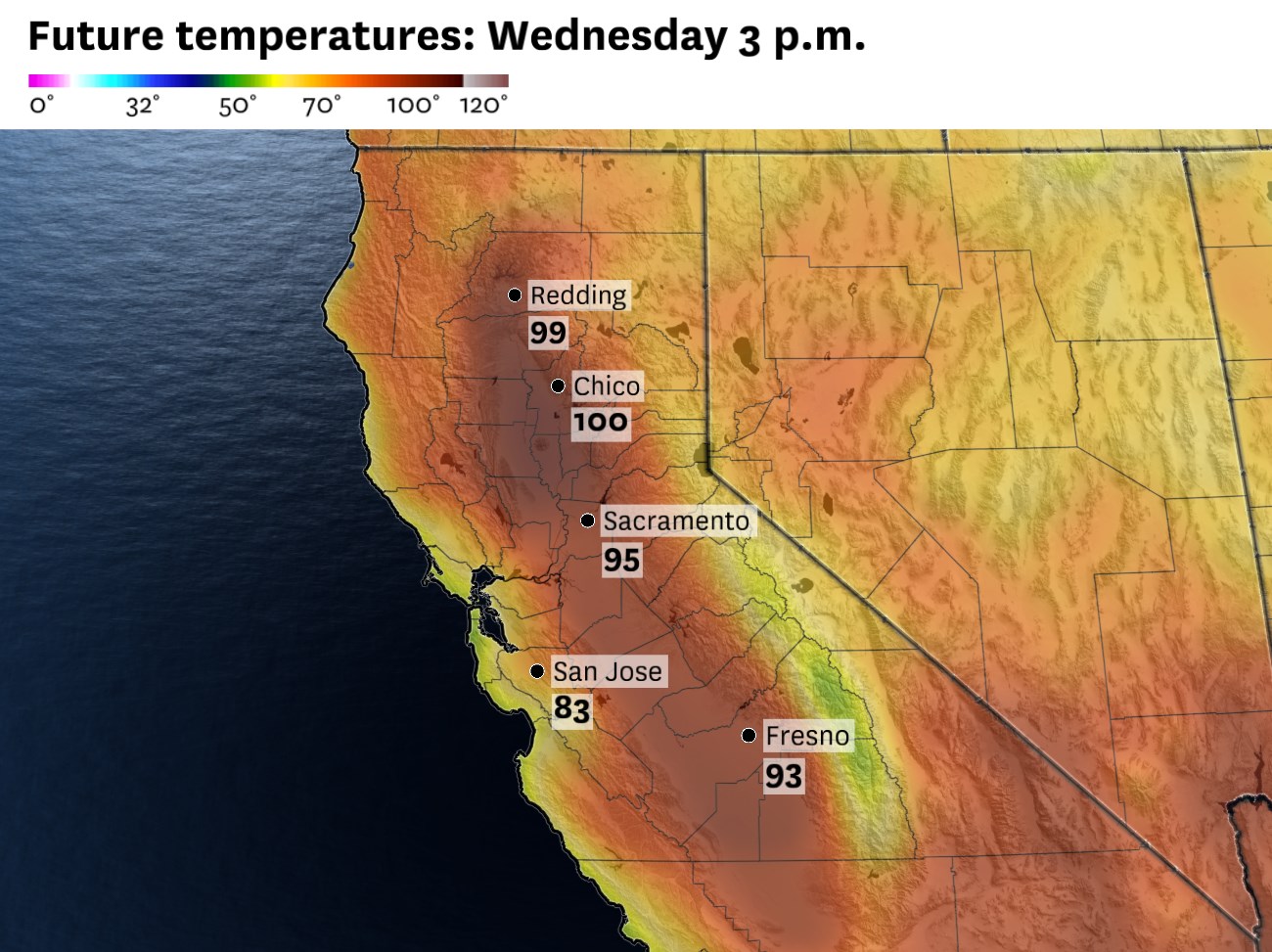 California's summer-like weather means 100 degrees for some areas