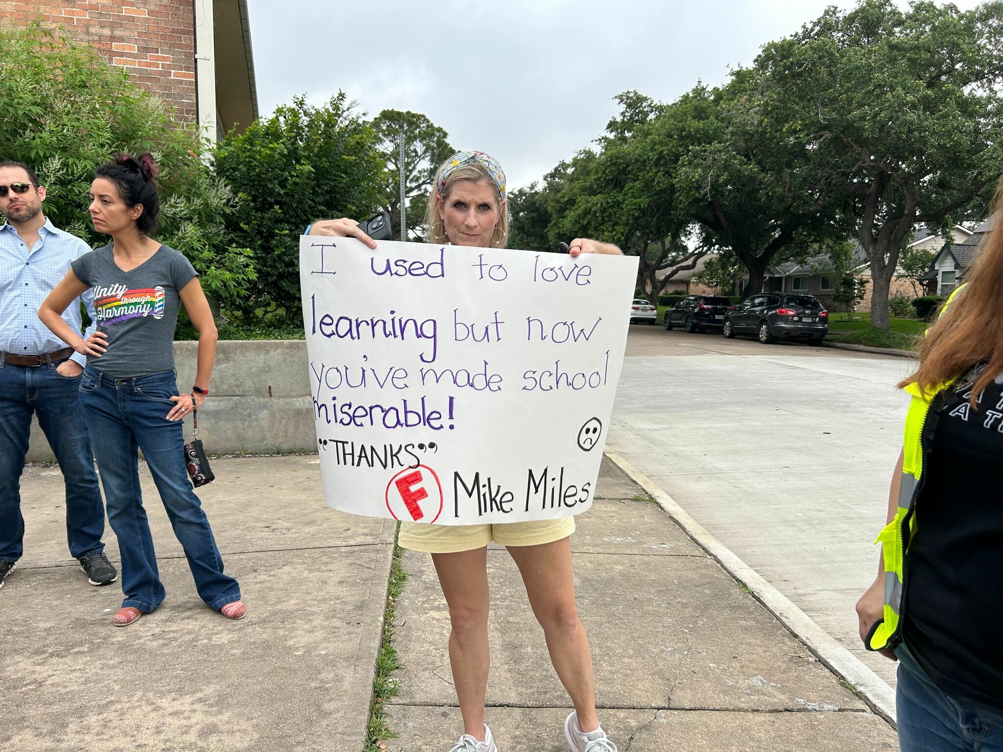 Hundreds protest at Houston school over Mike Miles' cuts