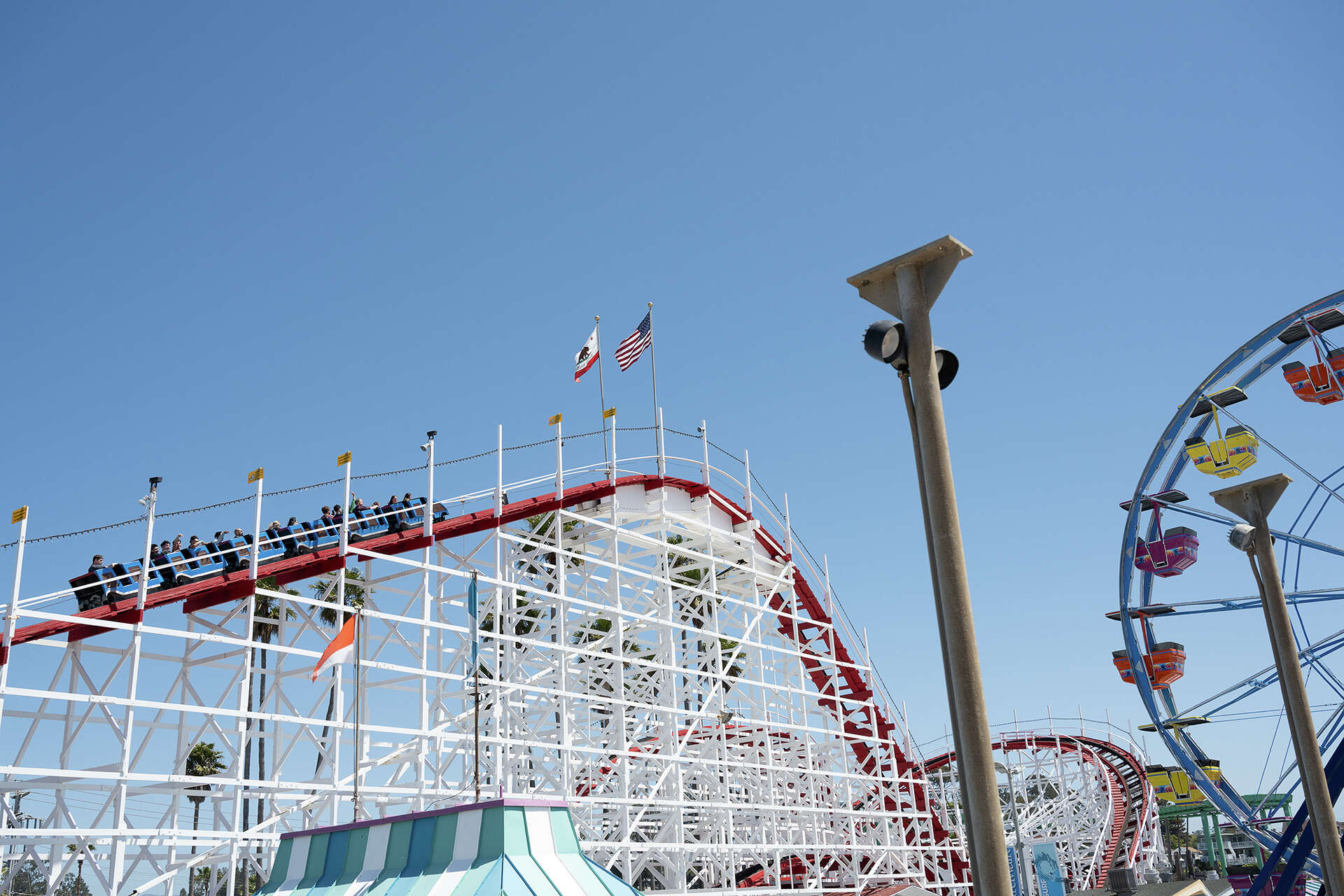 'Very rare': California's oldest roller coaster halted mid-ride
