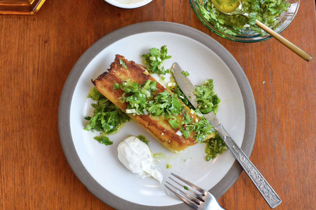 Recipe: Crispy Tamales With Salsa Verde and Sour Cream
