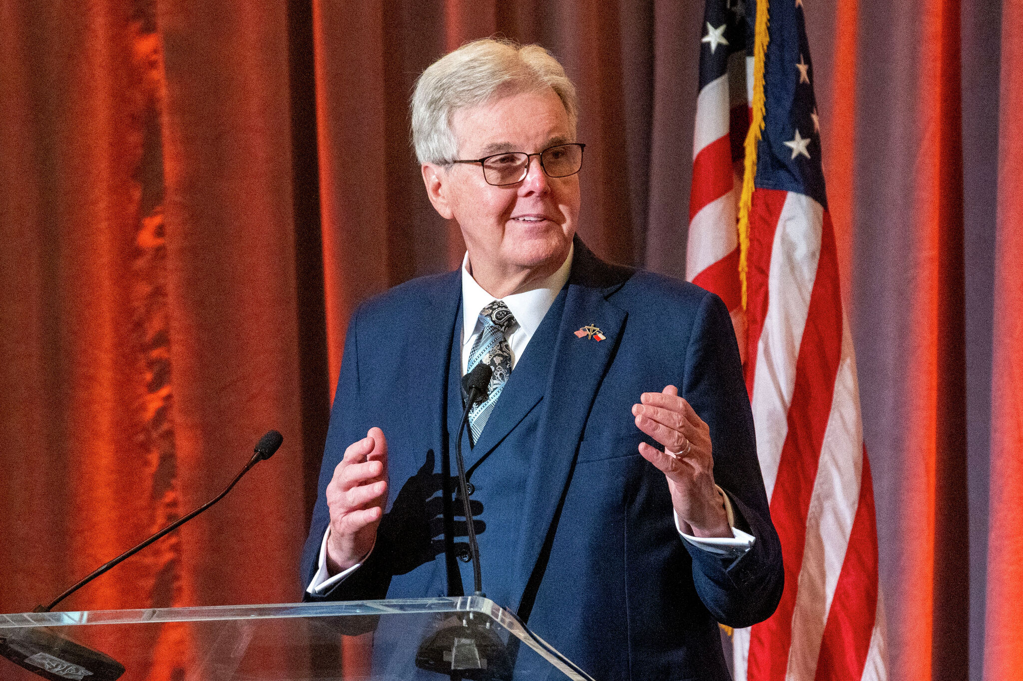 For some reason, Dan Patrick's faith always cuts out Democrats