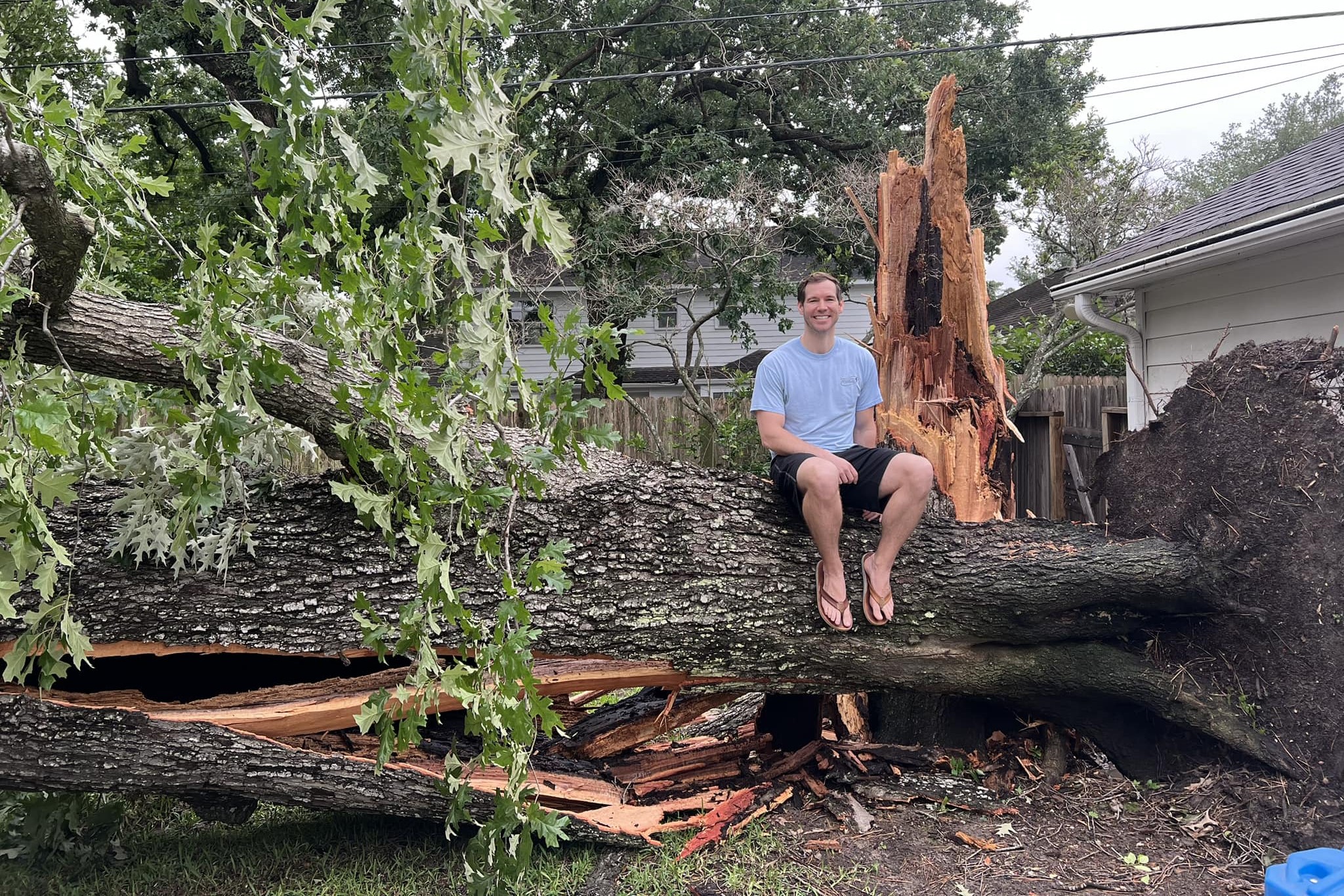 Big trees keep falling on this Houston meteorologist's home