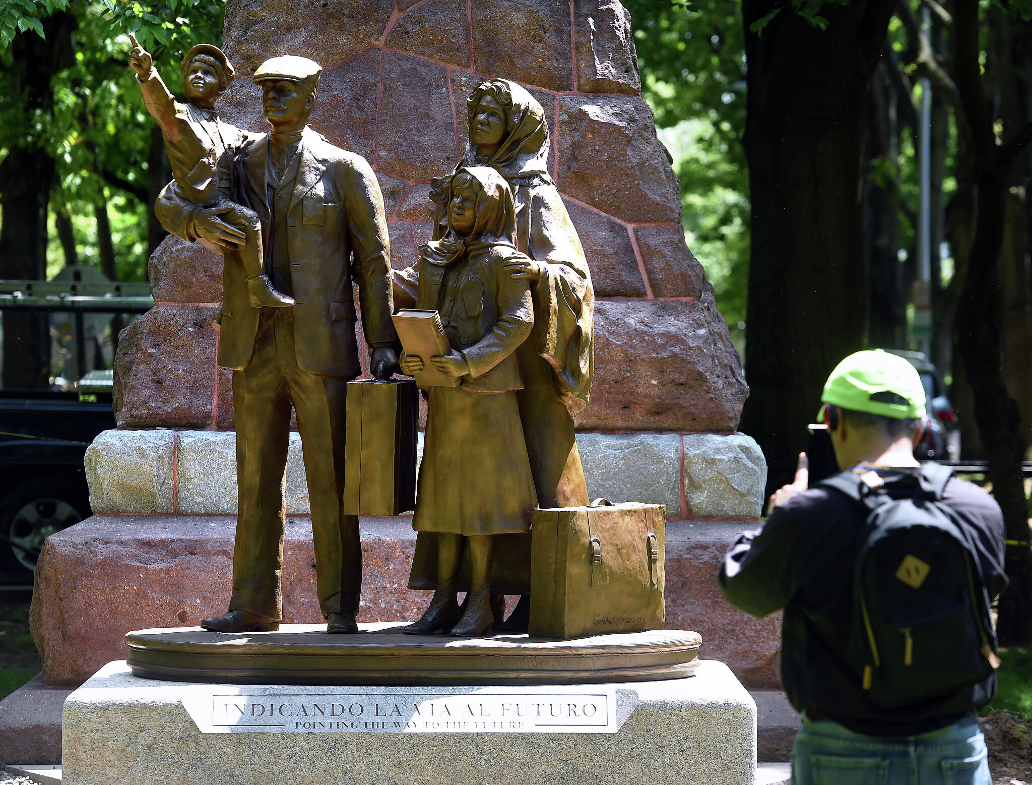 New statue in New Haven's Wooster Square replaces polarizing Columbus