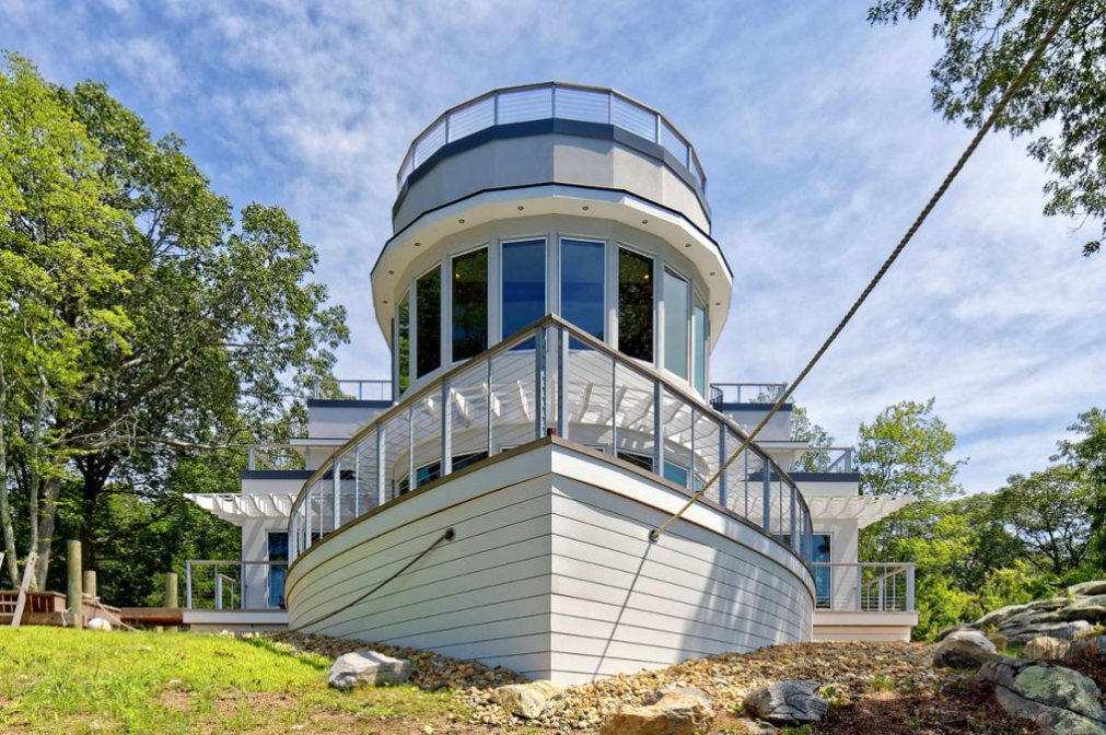 Take a look inside this steamship-inspired riverfront house in CT