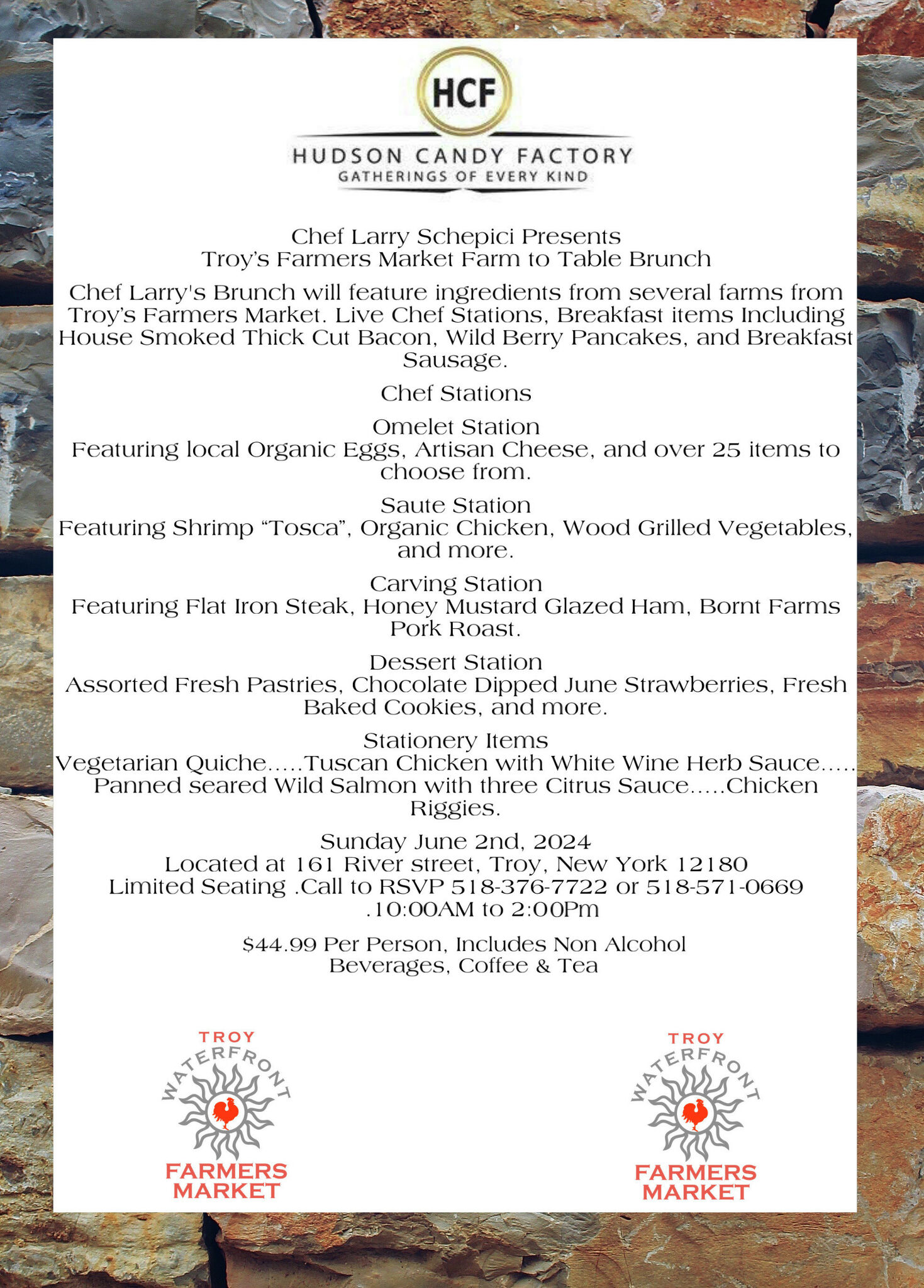 Chef Schepici to host Troy farmers market Sunday buffet brunch series