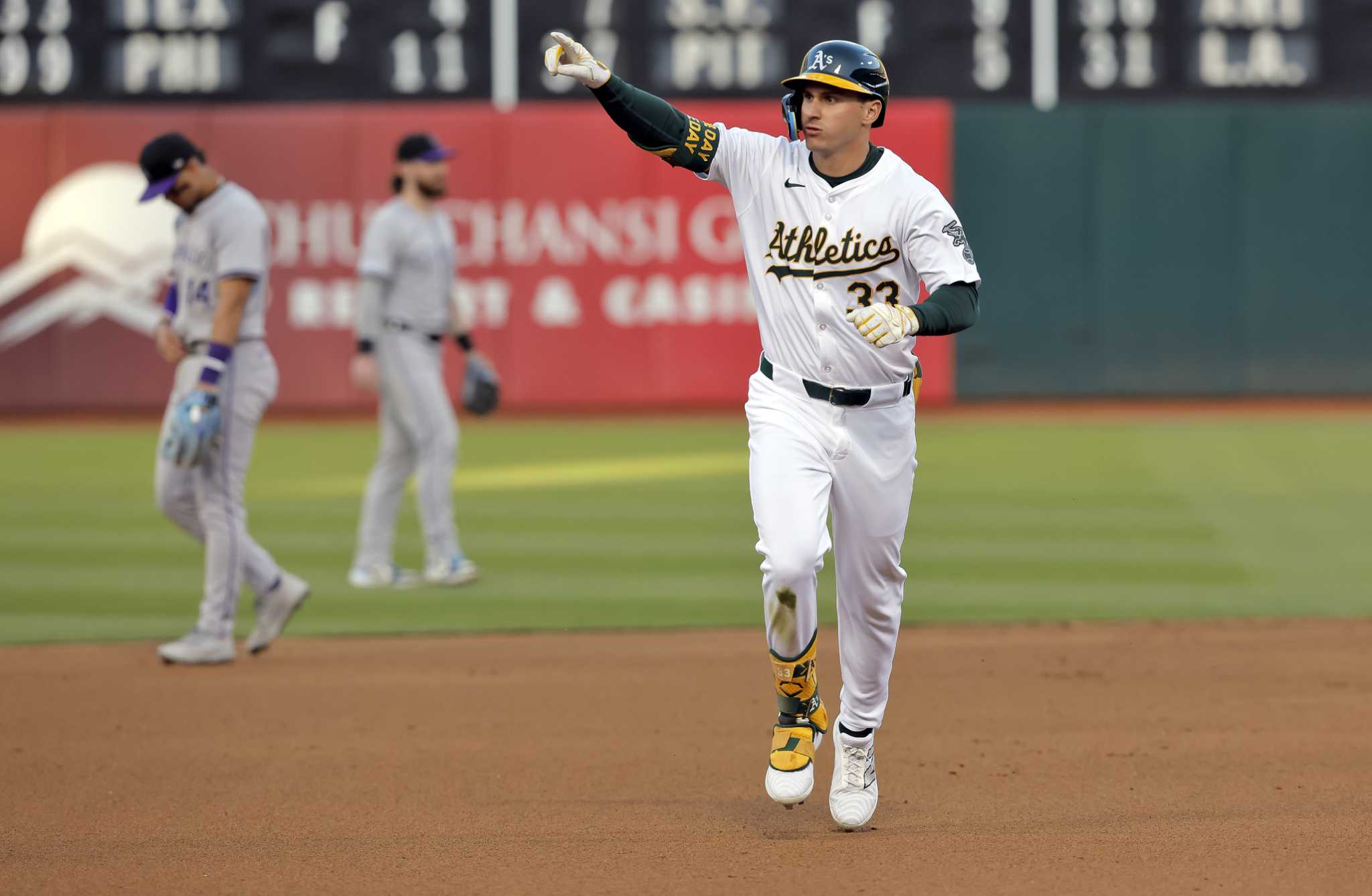 Plenty of chances, few big hits from A’s in 12-inning loss to Rockies