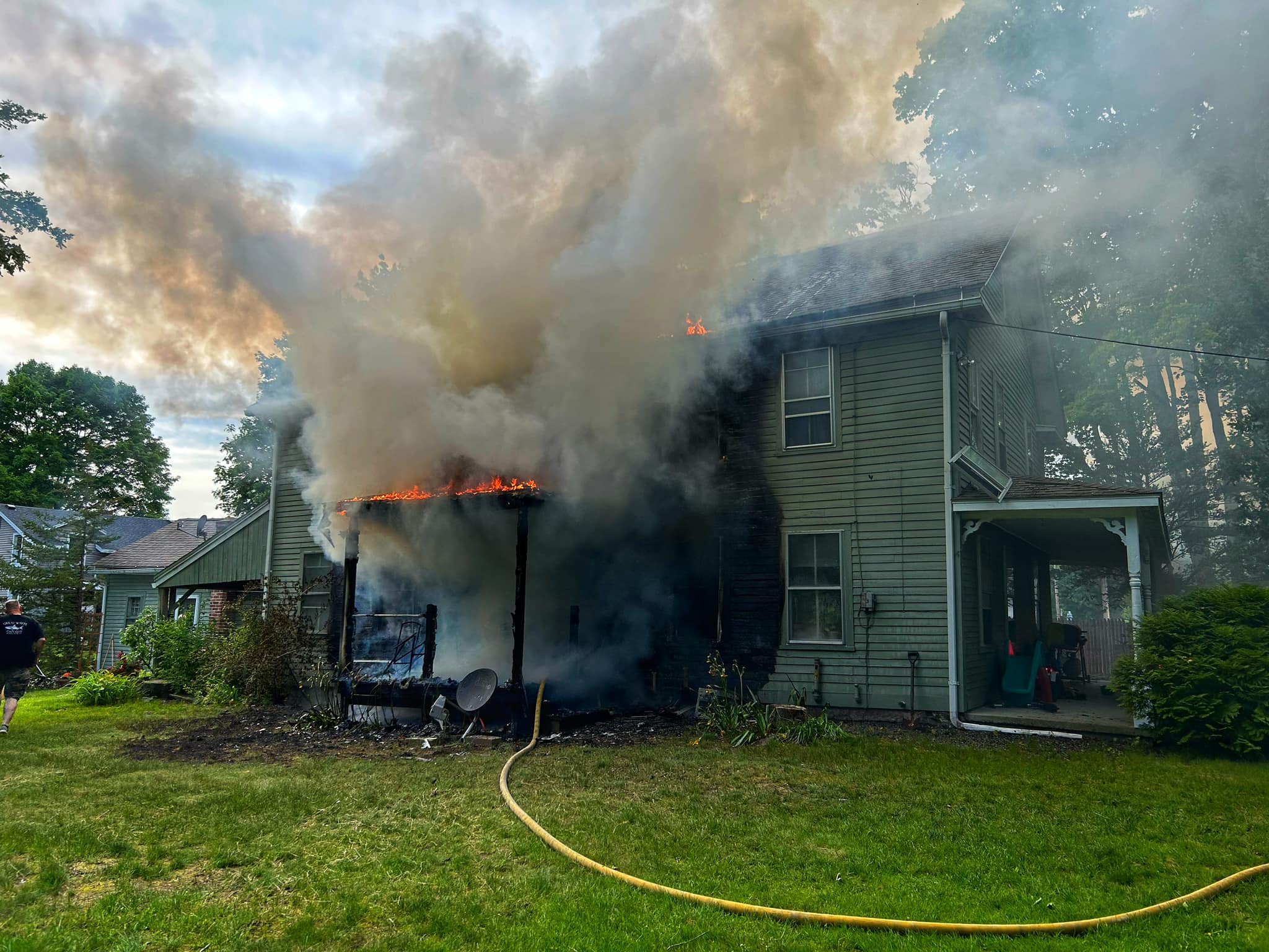 Official: Plainfield firefighter hospitalized after Route 12 home fire