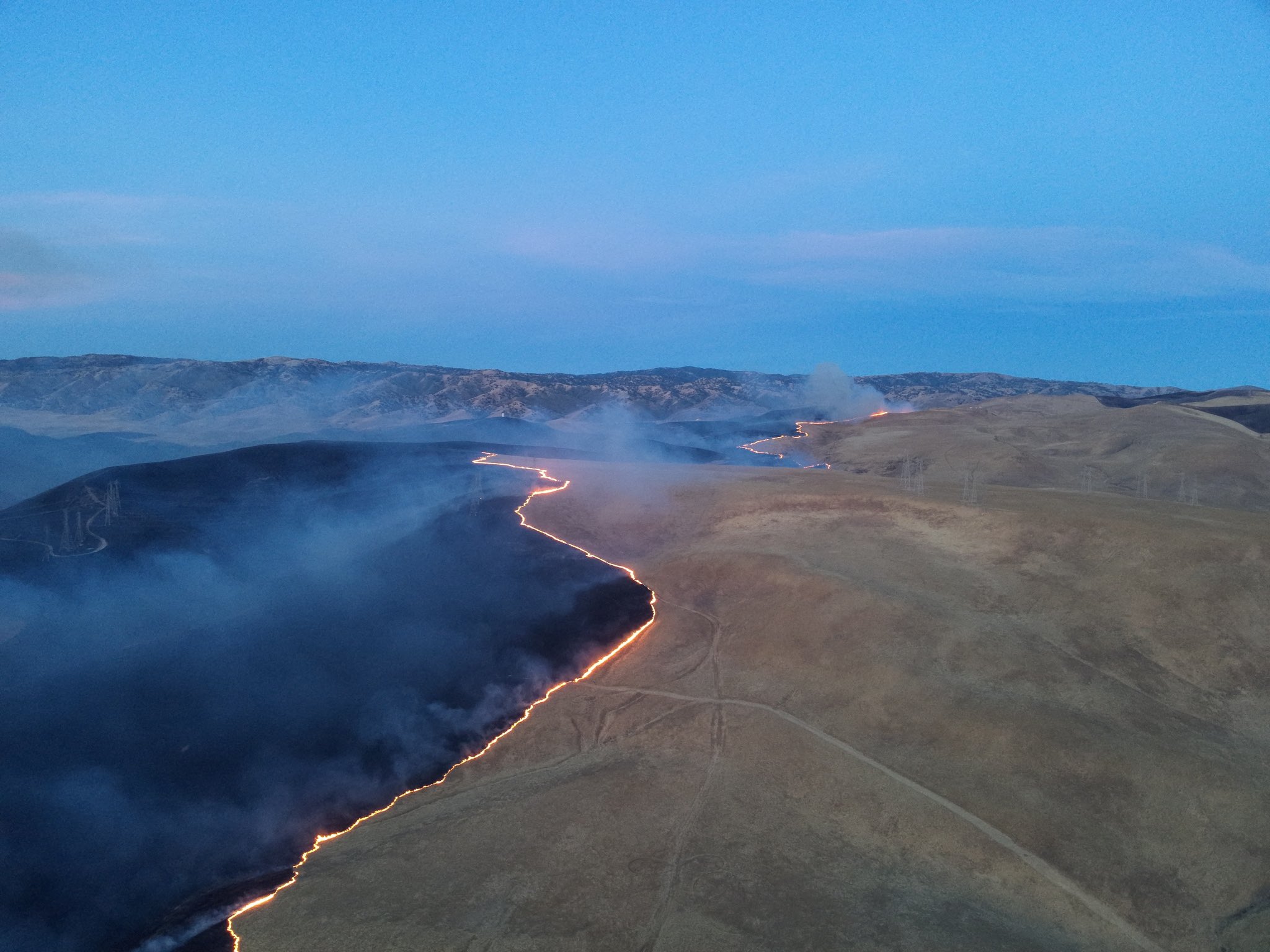 Highway 580 reopens as Corral Fire burns near Tracy, Calif.