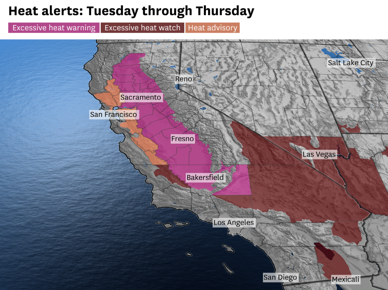 California heat wave: Excessive heat warnings, advisories issued