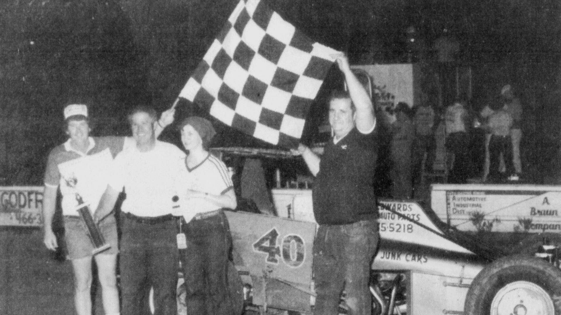 Art Pauley wins Godfrey Speedway race in 1984