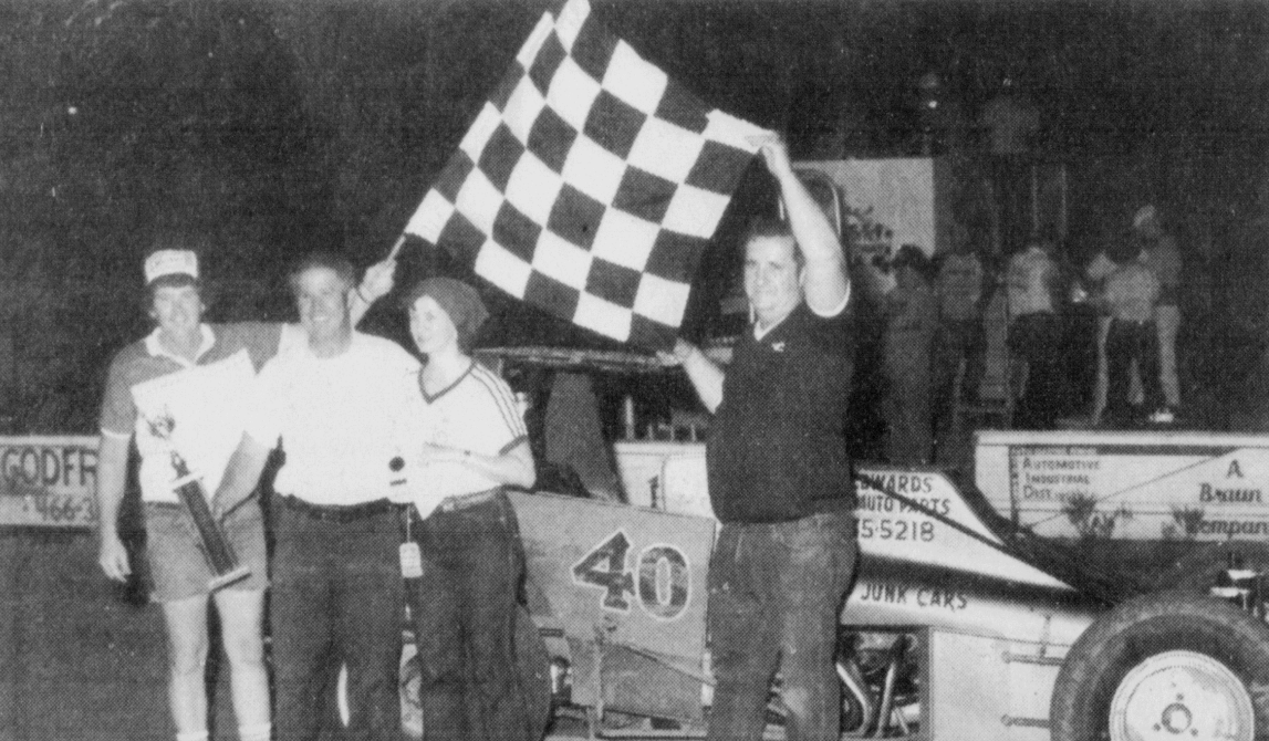 Art Pauley wins Godfrey Speedway race in 1984