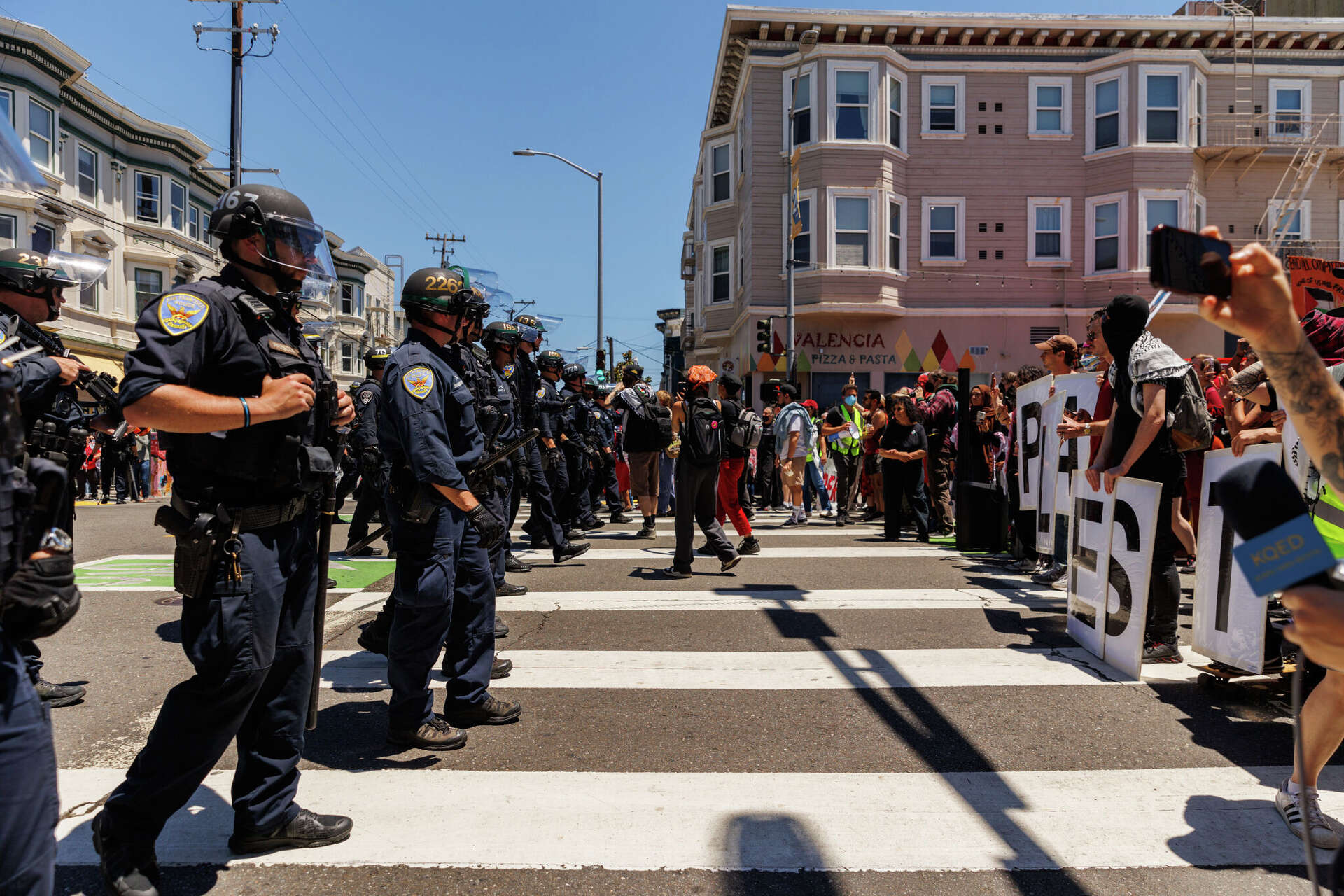 Protesters jam S.F. street ahead of fundraiser for VP Harris