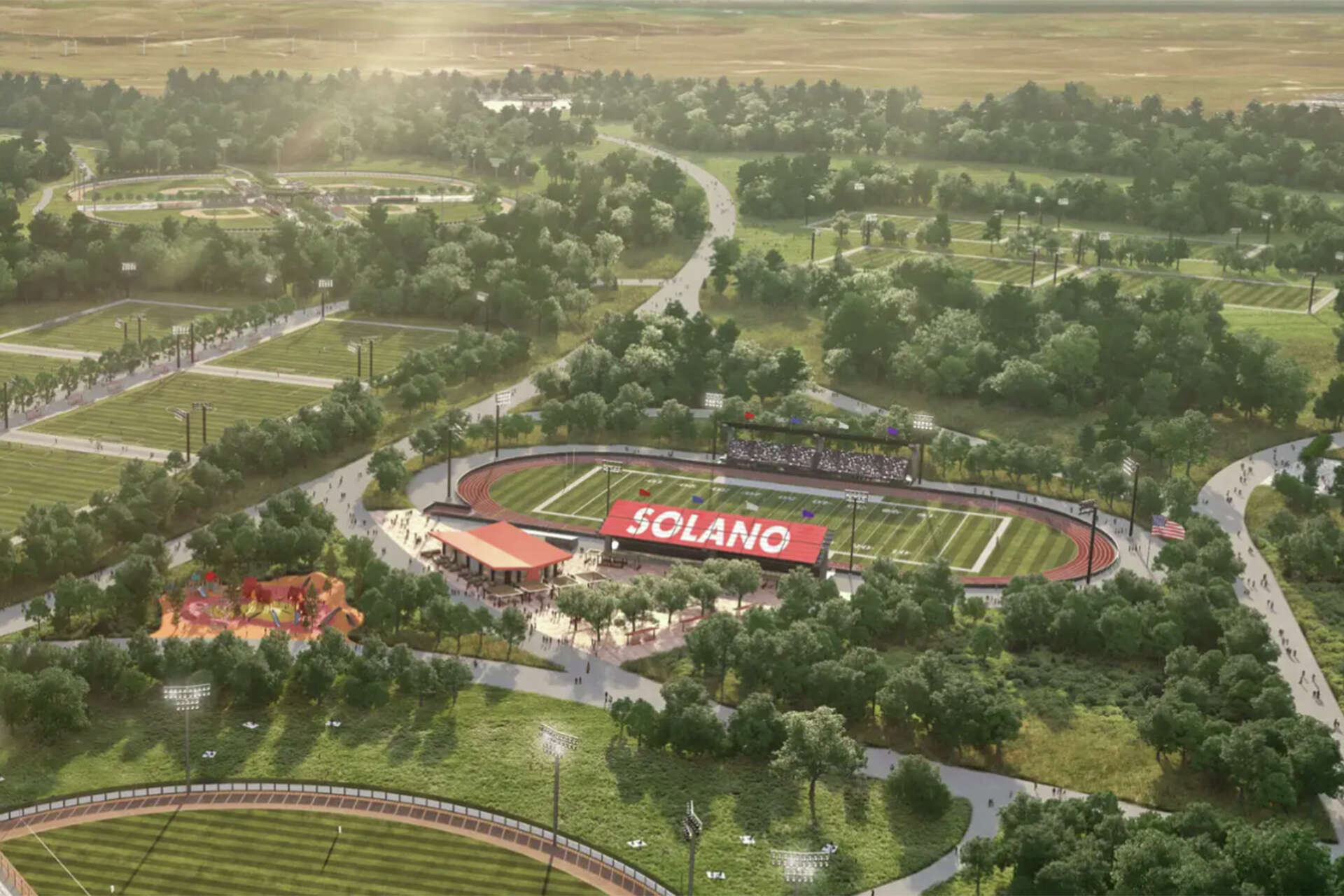 Tech billionaires' utopian Solano County city to include sports, too