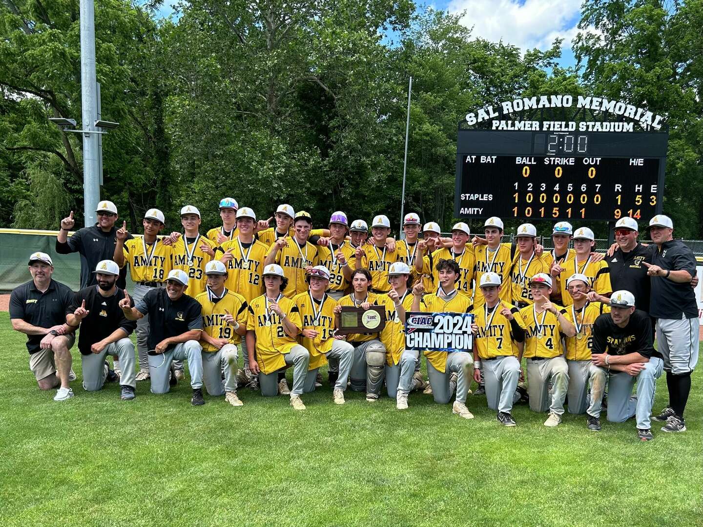 Amity defeated Staples to win the seventh Class LL baseball title