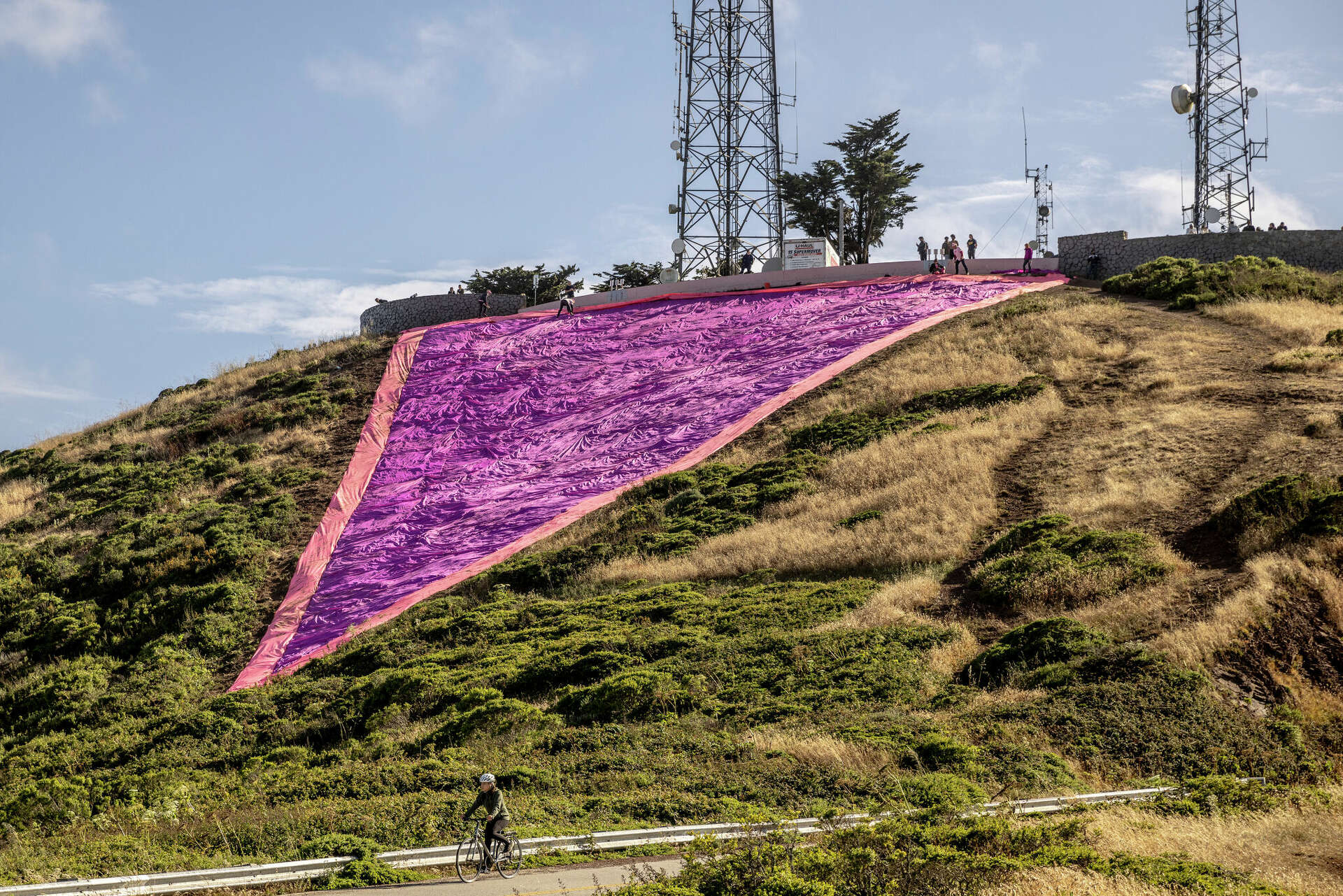 SF’s Pink Triangle, LGBTQ symbol of resilience, towers atop Twin Peaks