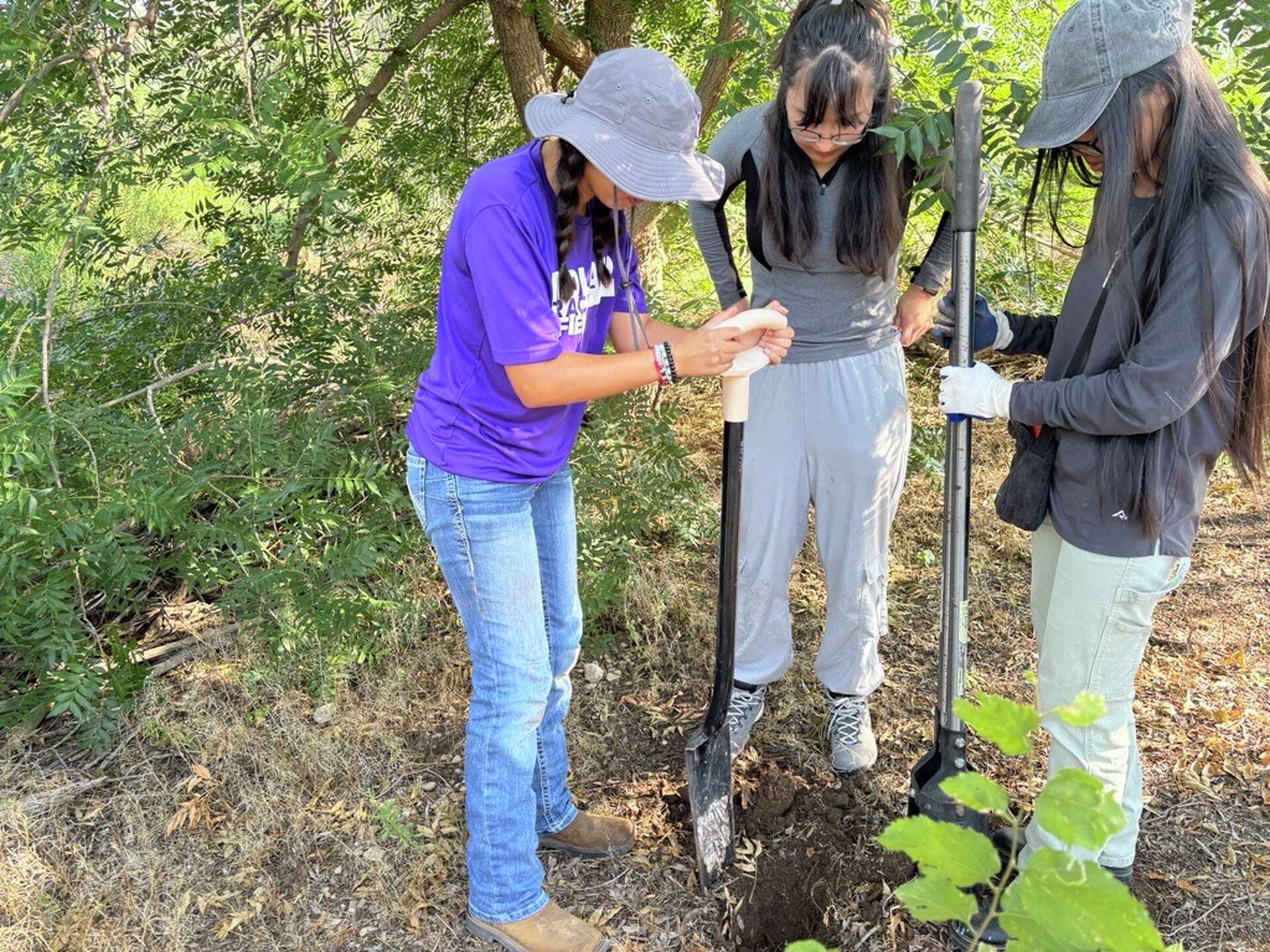 Conservation Job Corps plant trees at I-20 Wildlife Preserve