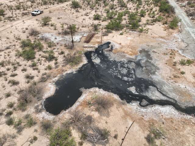 Orphaned West Texas well near no-fly zone well leaking black water