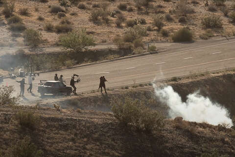 Oscar-winning actors film explosive car chase scenes in Calif. park