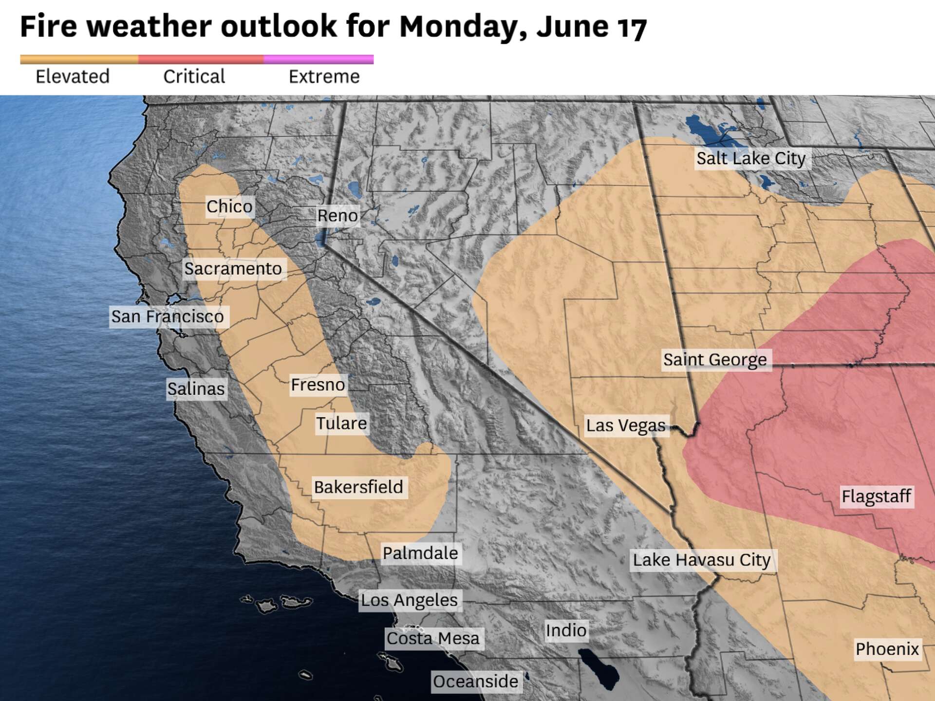 California wildfire risk continues as U.S. braces for extreme heat