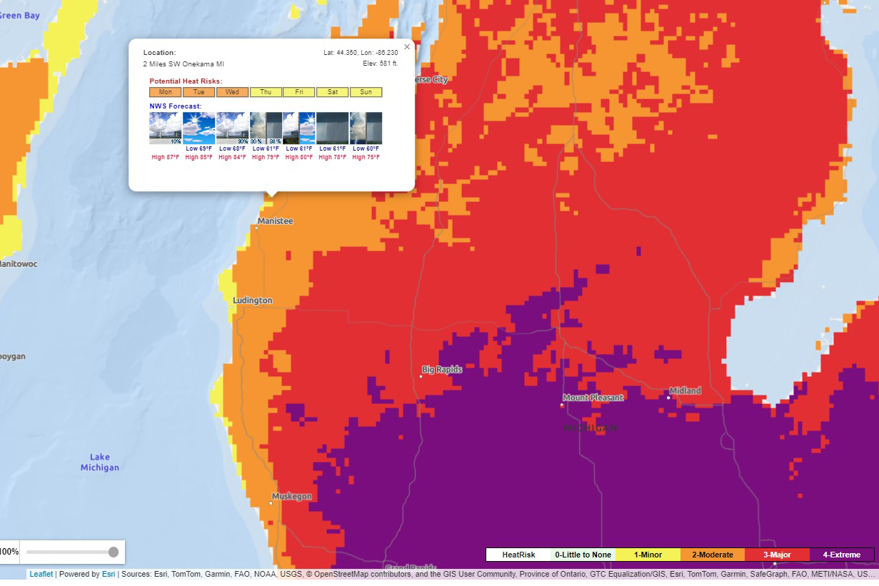 Air quality alerts and high inland tempers impact Manistee