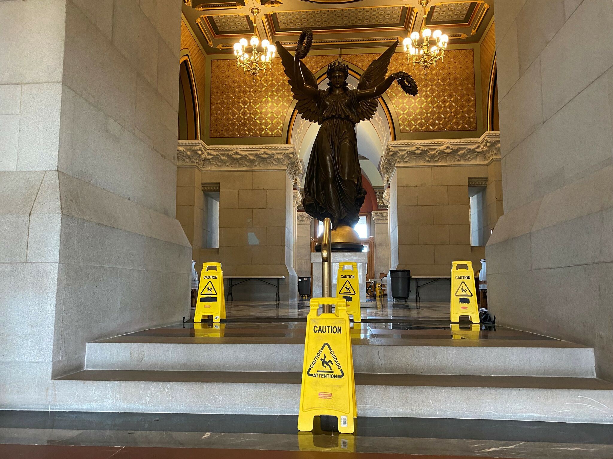 Plans for statue atop CT’s Capitol on hold as weather risk is studied
