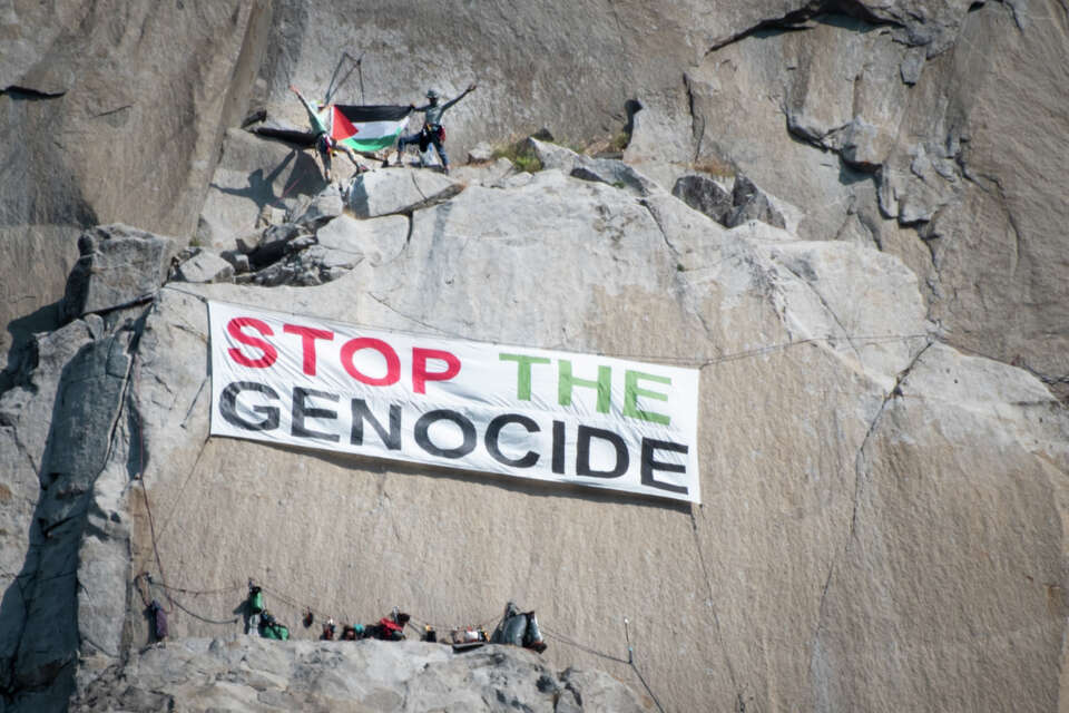 Yosemite climbers hang 'Stop the Genocide' banner from El Capitan