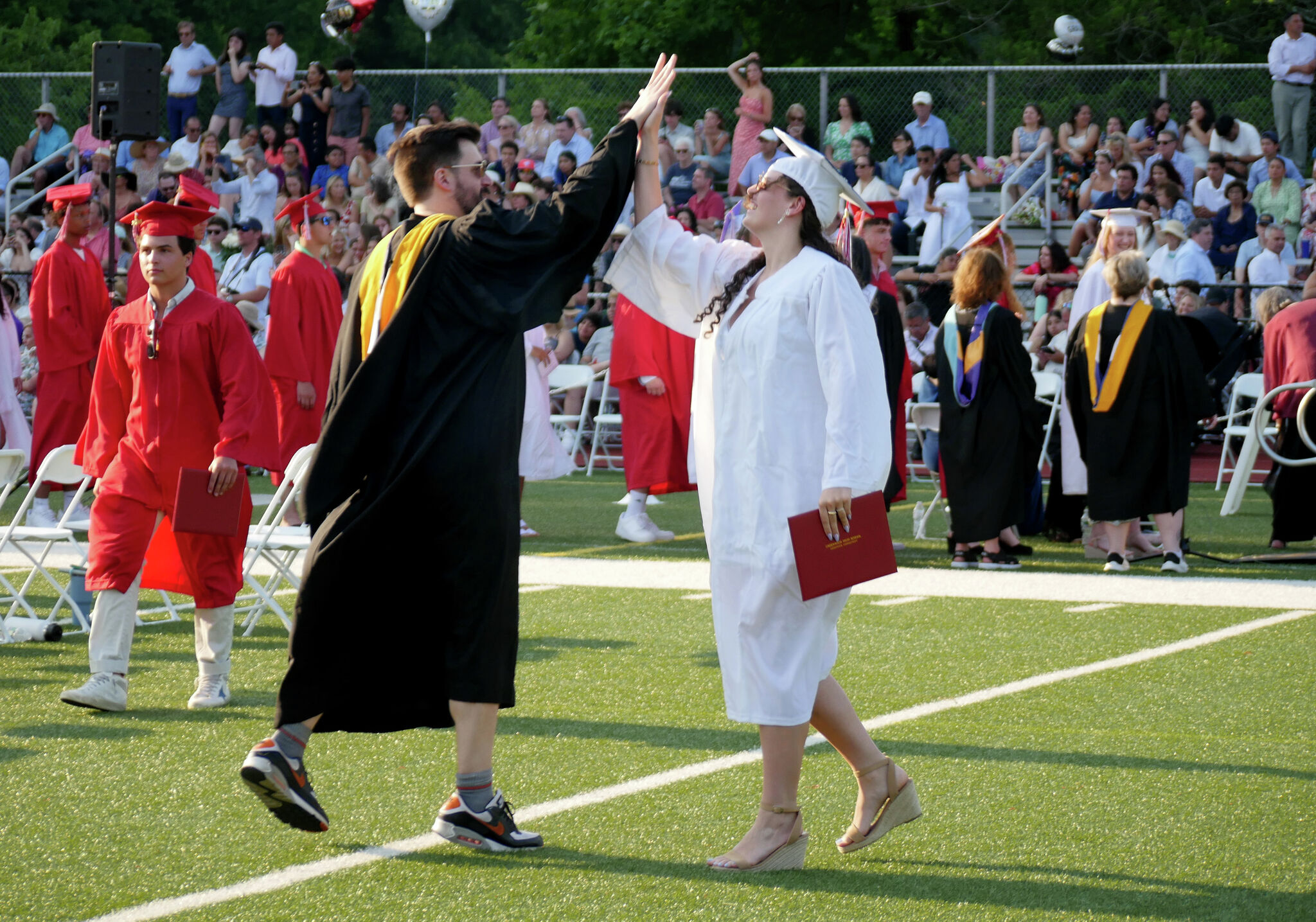 Greenwich High School 2024 graduates celebrate amid CT heat wave