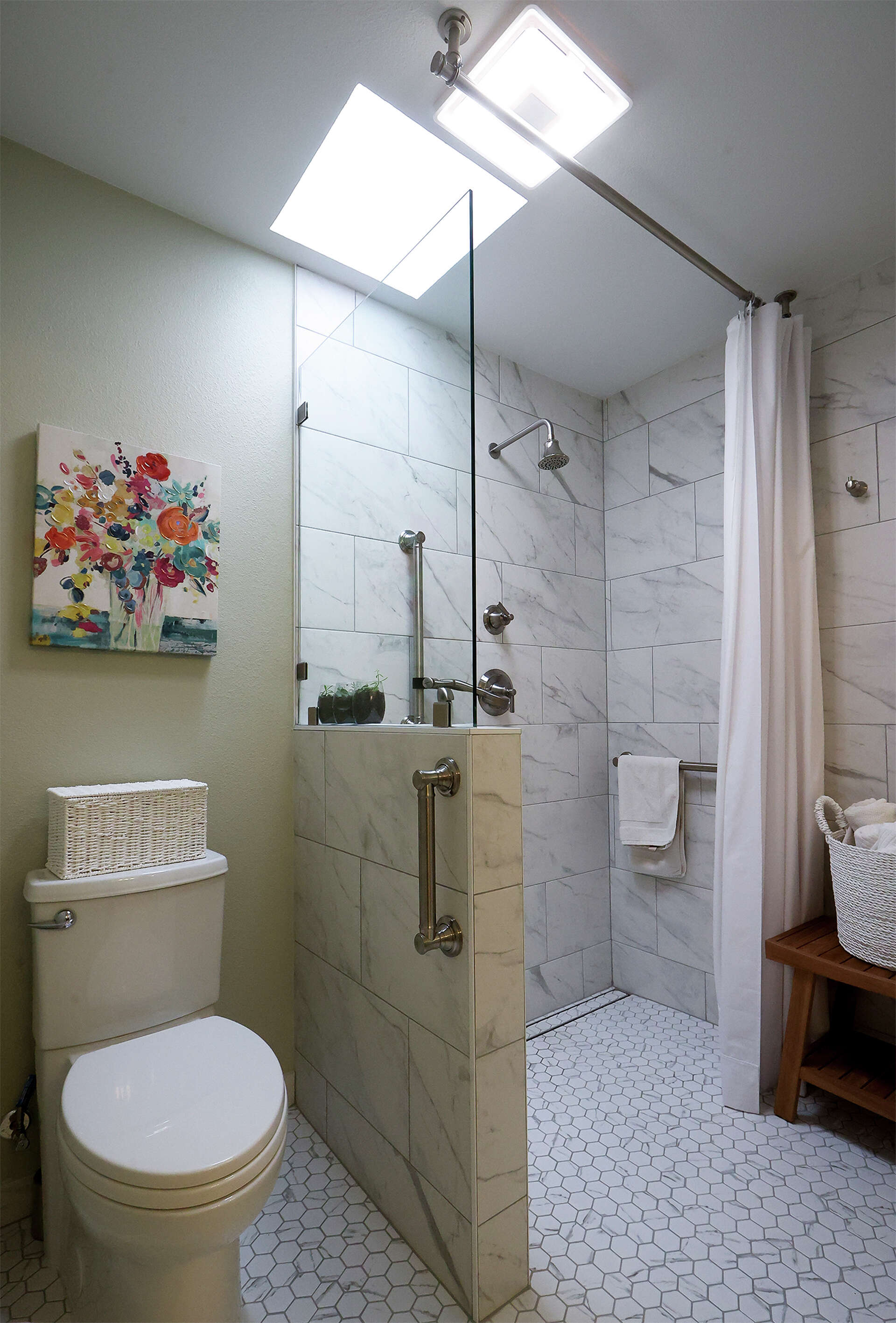 How a utilitarian bathroom reno evolved into a gorgeous spalike space