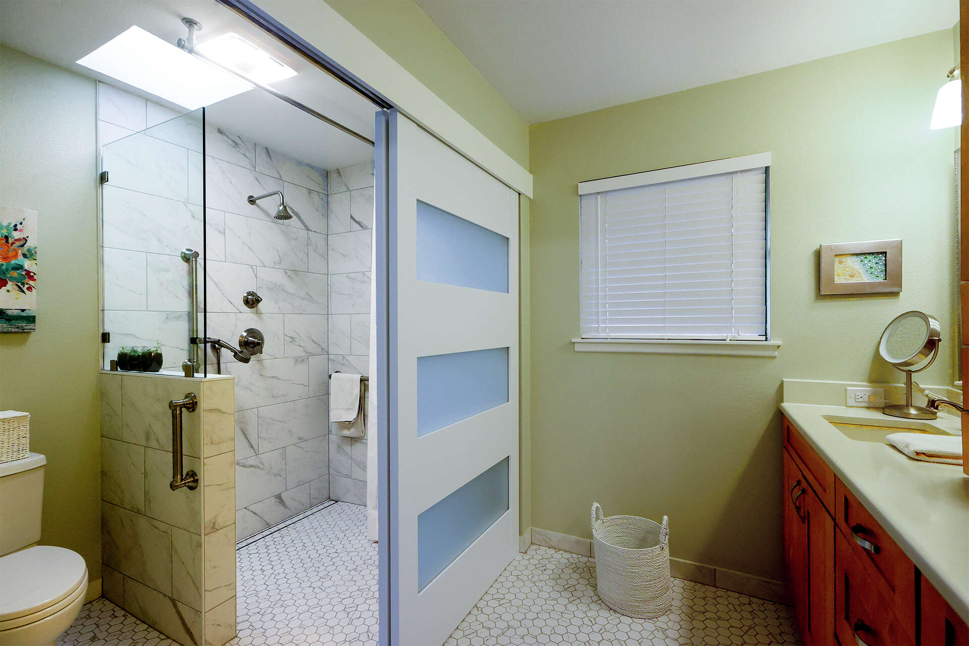 How a utilitarian bathroom reno evolved into a gorgeous spalike space