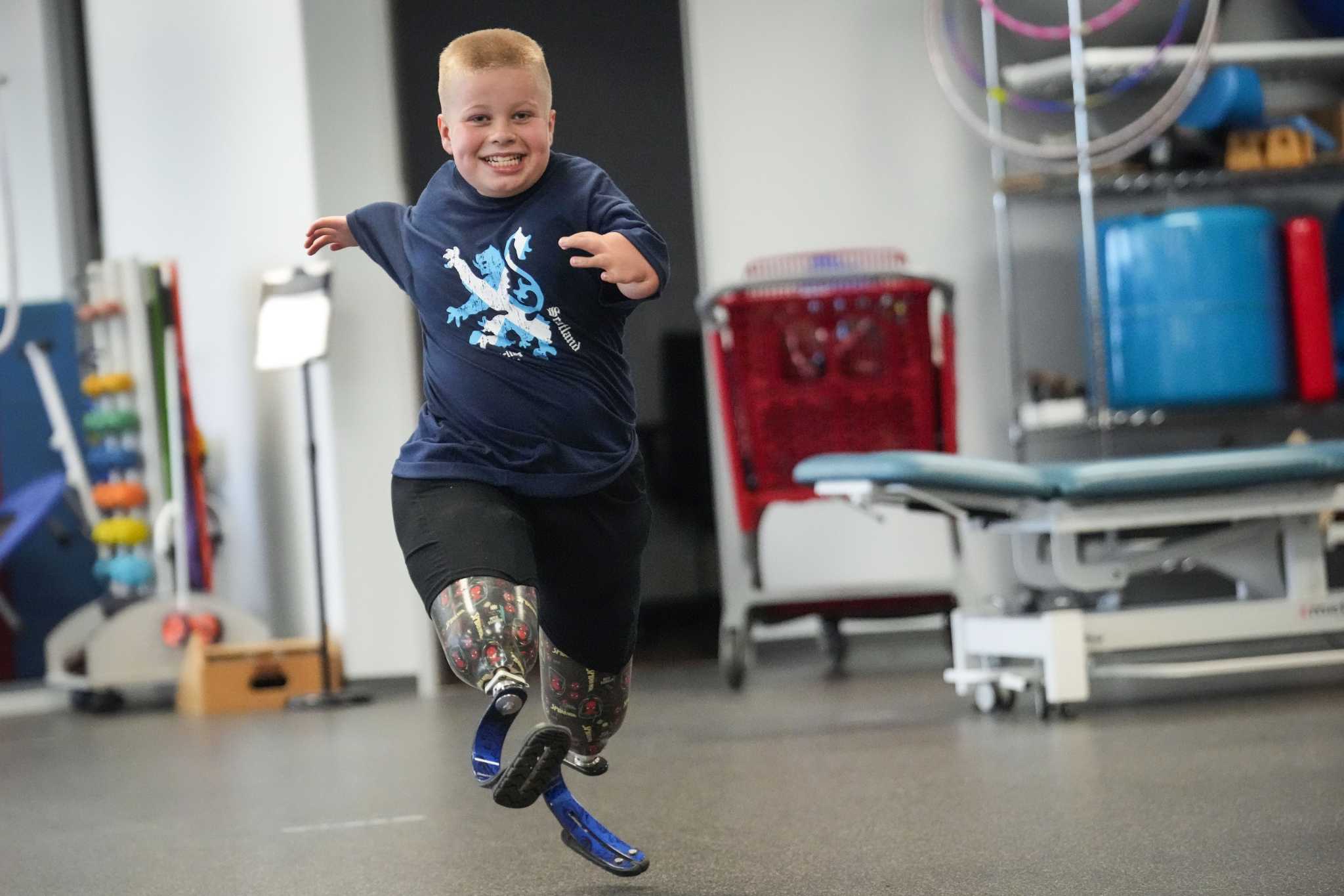 10-year-old amputee's prosthetics help propel this dynamo in sports
