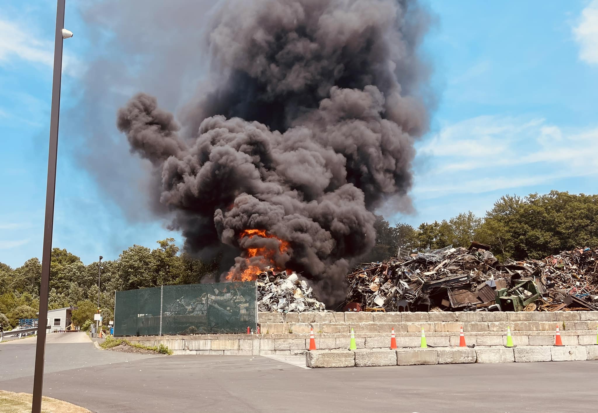 South Windsor firefighters knock down large scrap metal fire