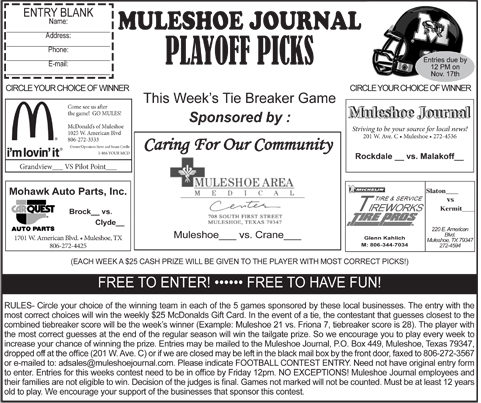 MJ Football Contest Winner