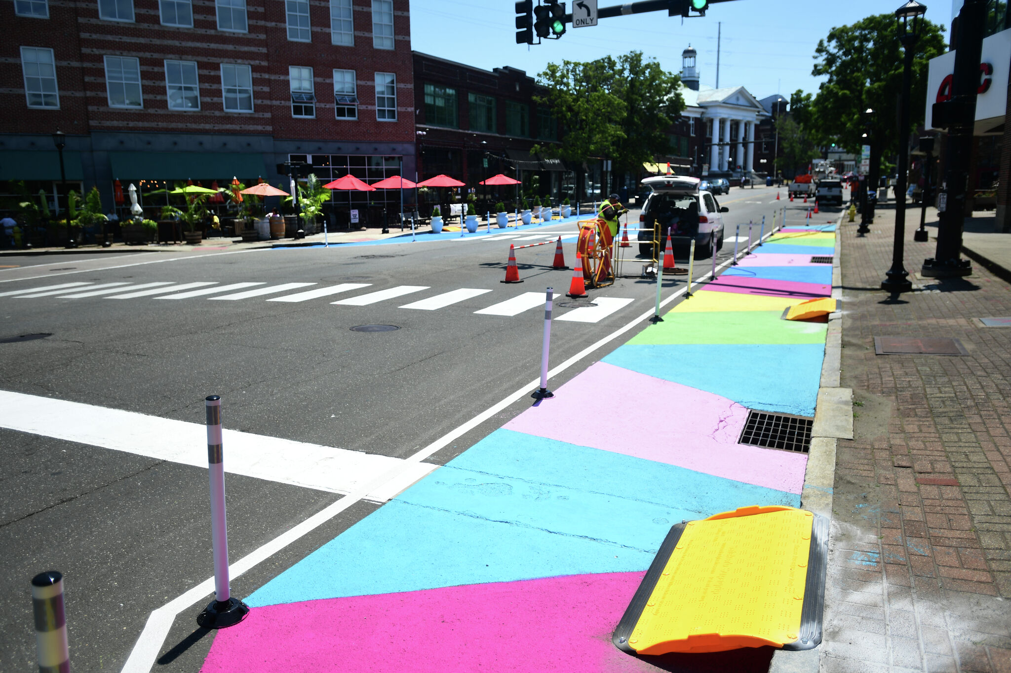 South Norwalk intersection painted to showcase Complete Streets