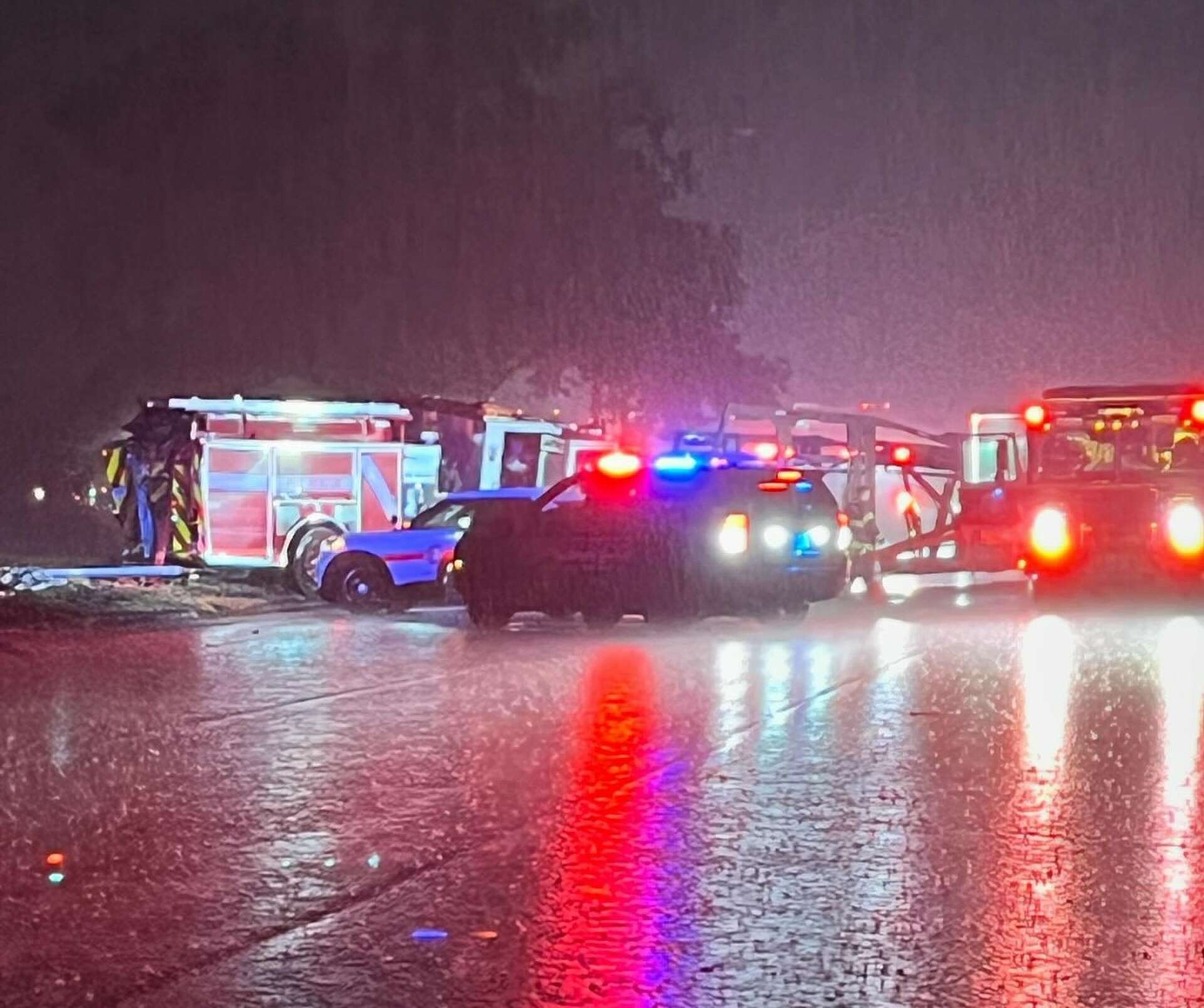 Police: Unregistered truck plowed into Greenwich fire engine on I-95