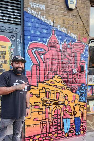 San Antonio artist Michael Arguello paints London mural