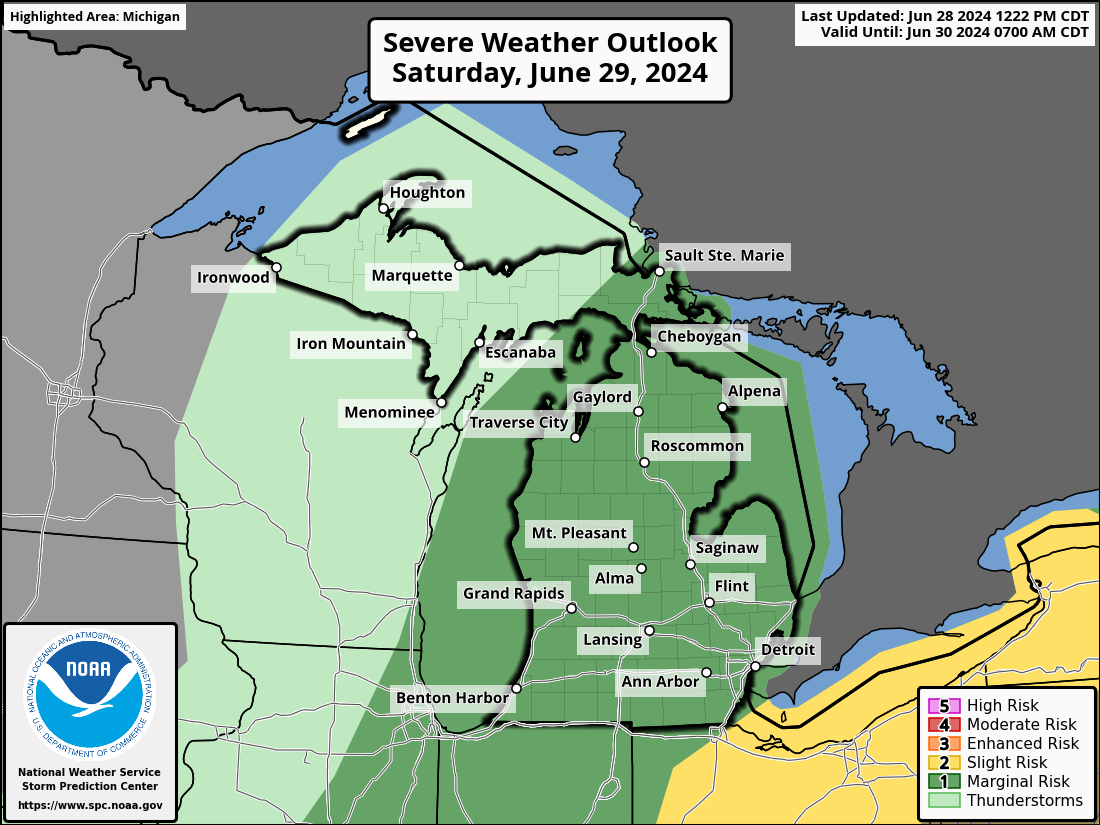 Strong storms possible for Michigan on June 29