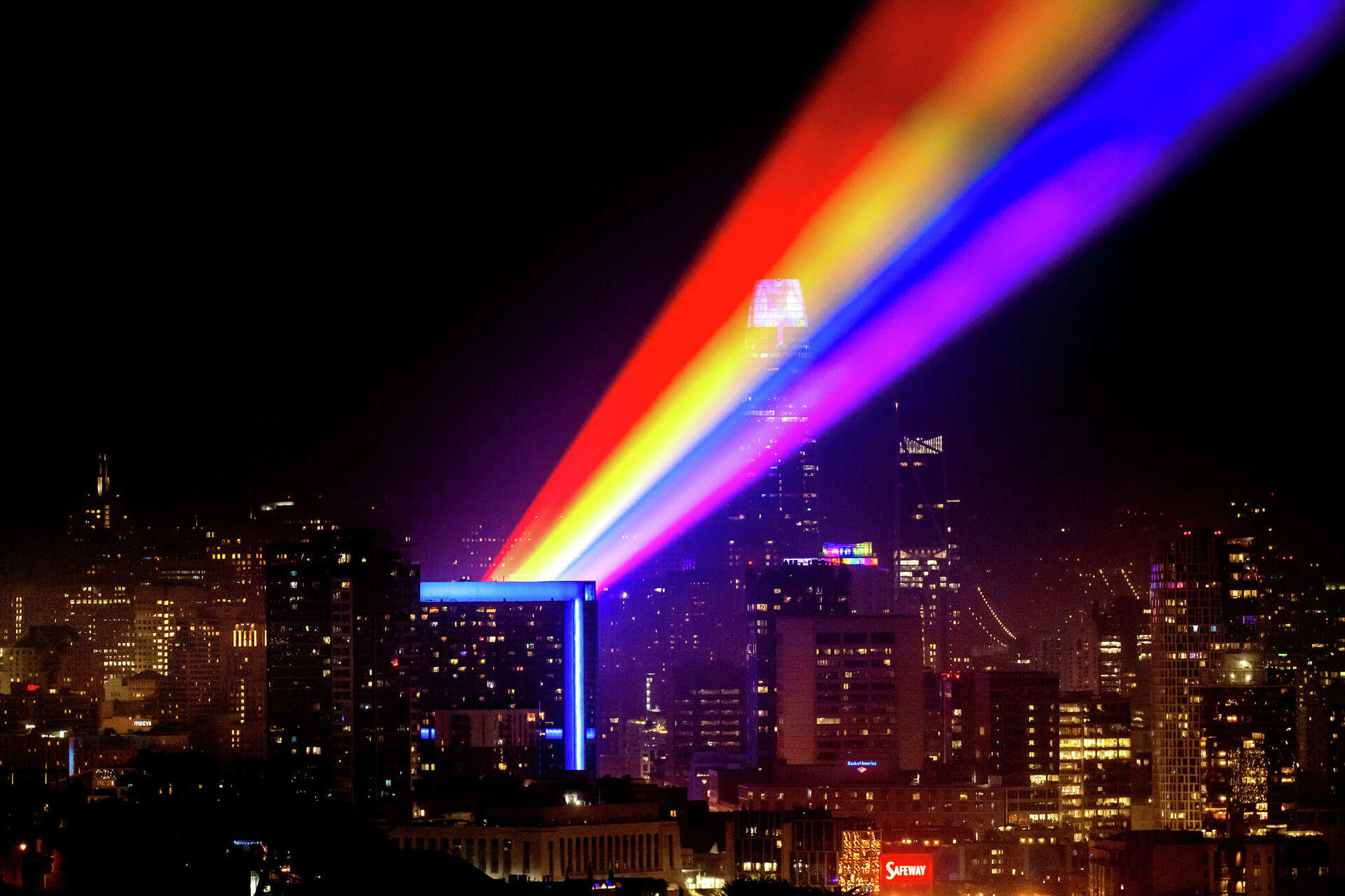 World’s largest rainbow flag illuminates S.F.’s Market Street