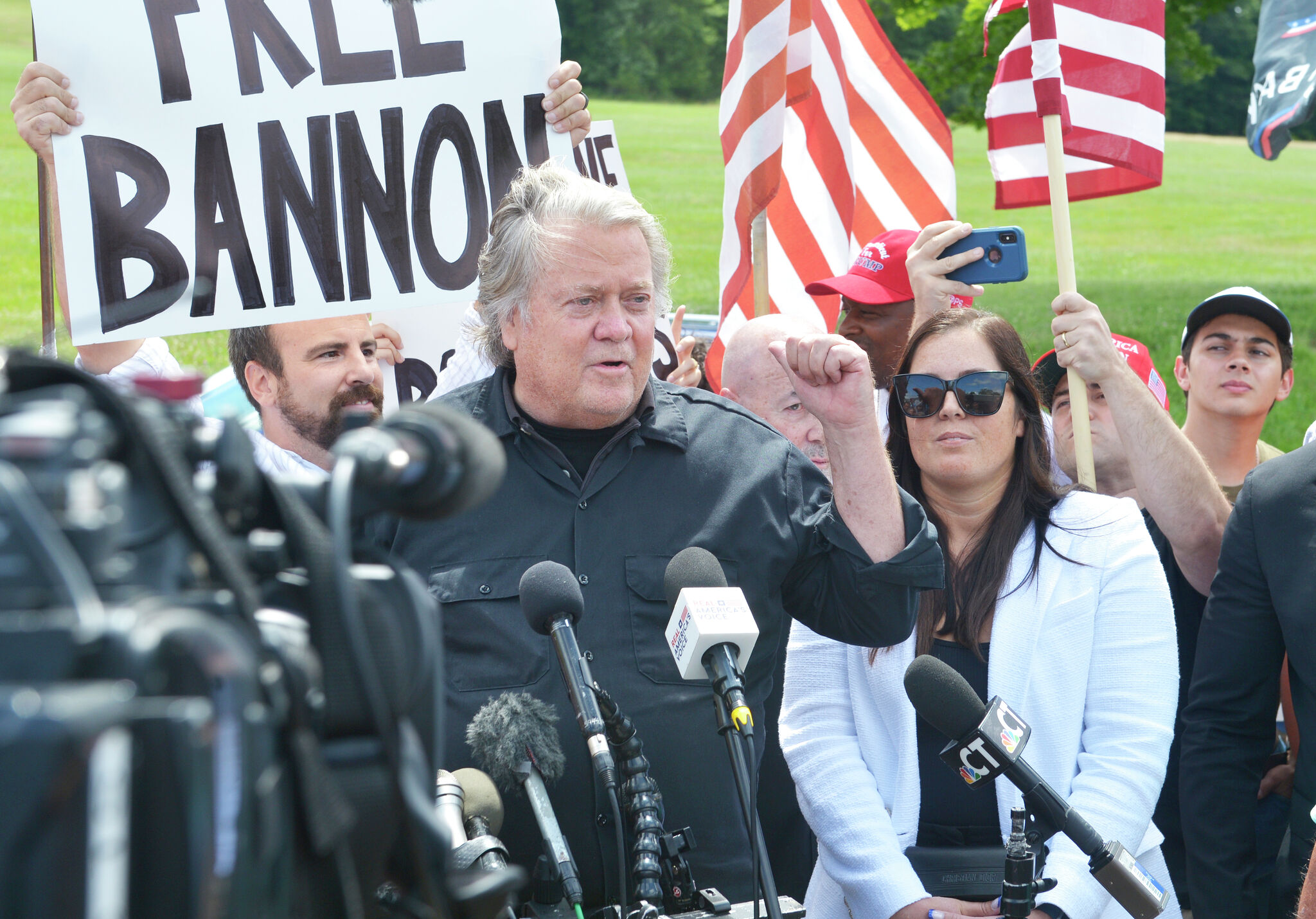 Steve Bannon says he's 'proud' as he reports to Connecticut prison