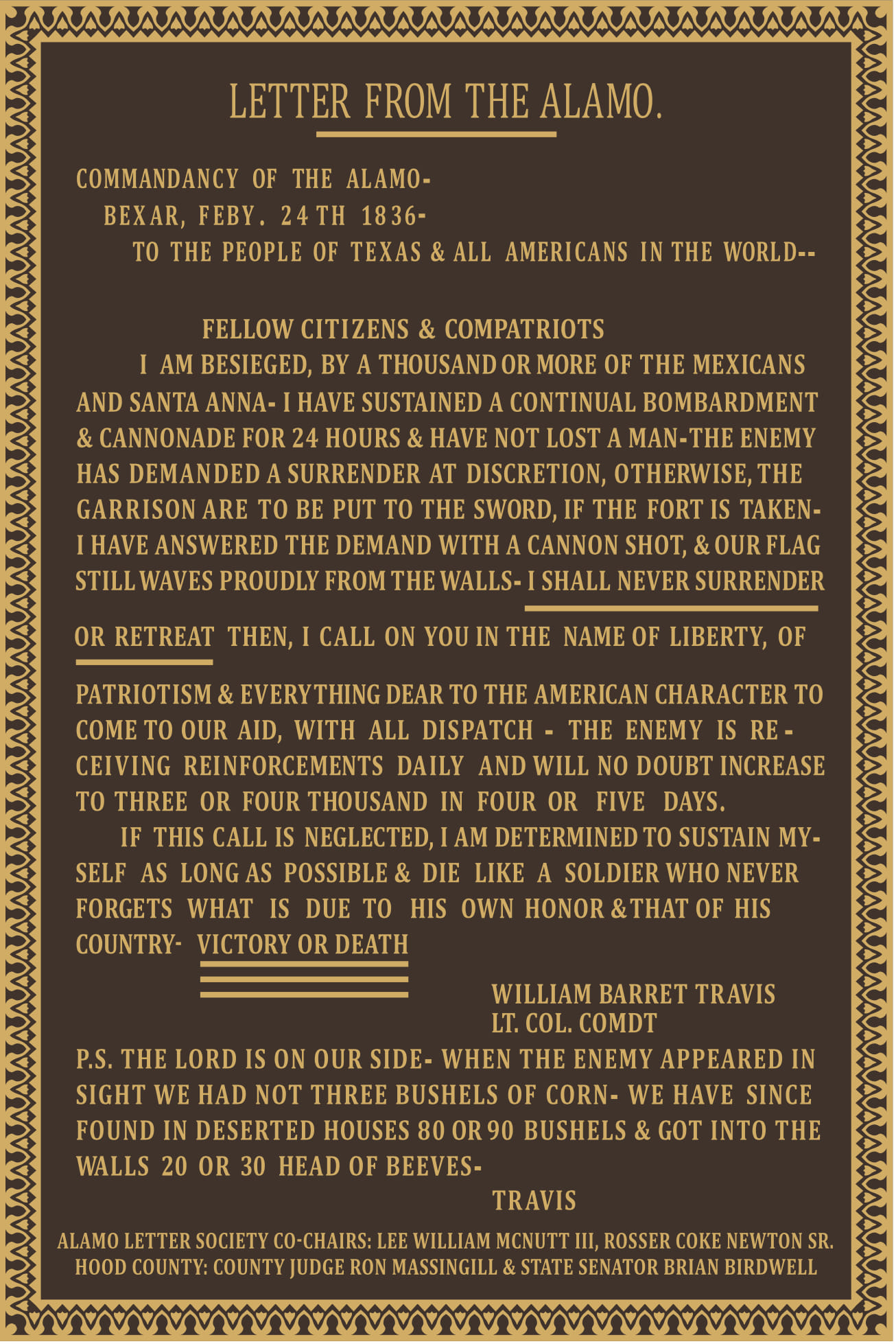 William Travis Famous Letter