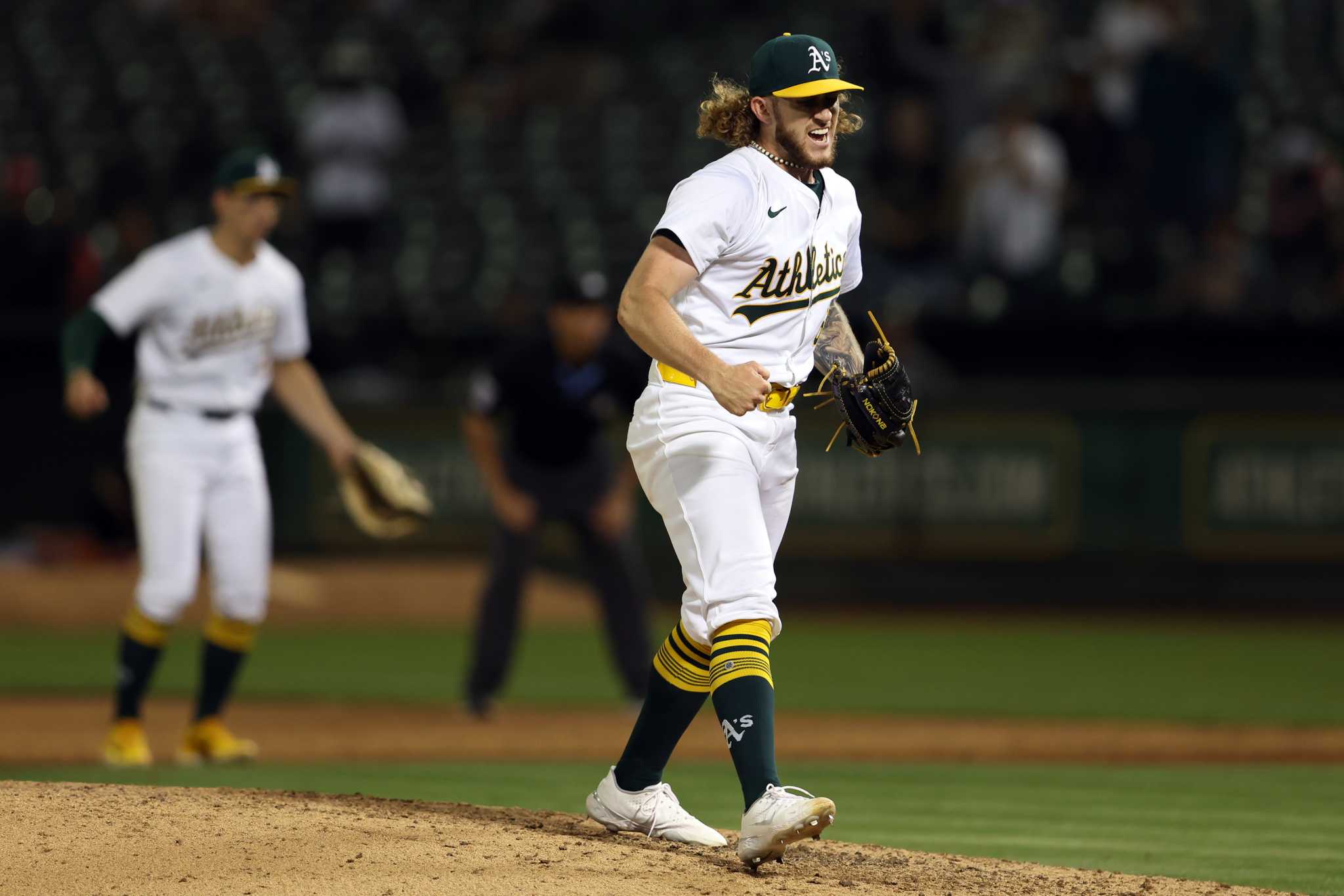 A’s Joey Estes in complete control, throws five-hit shutout at Angels