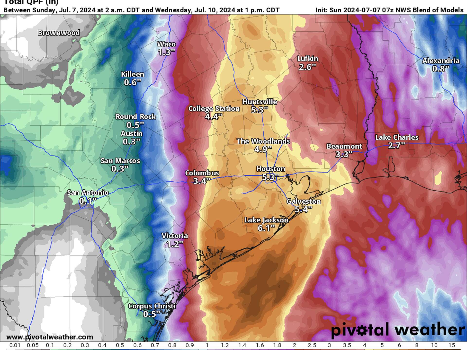 How much rain in South Texas from Beryl? Here’s what models say.