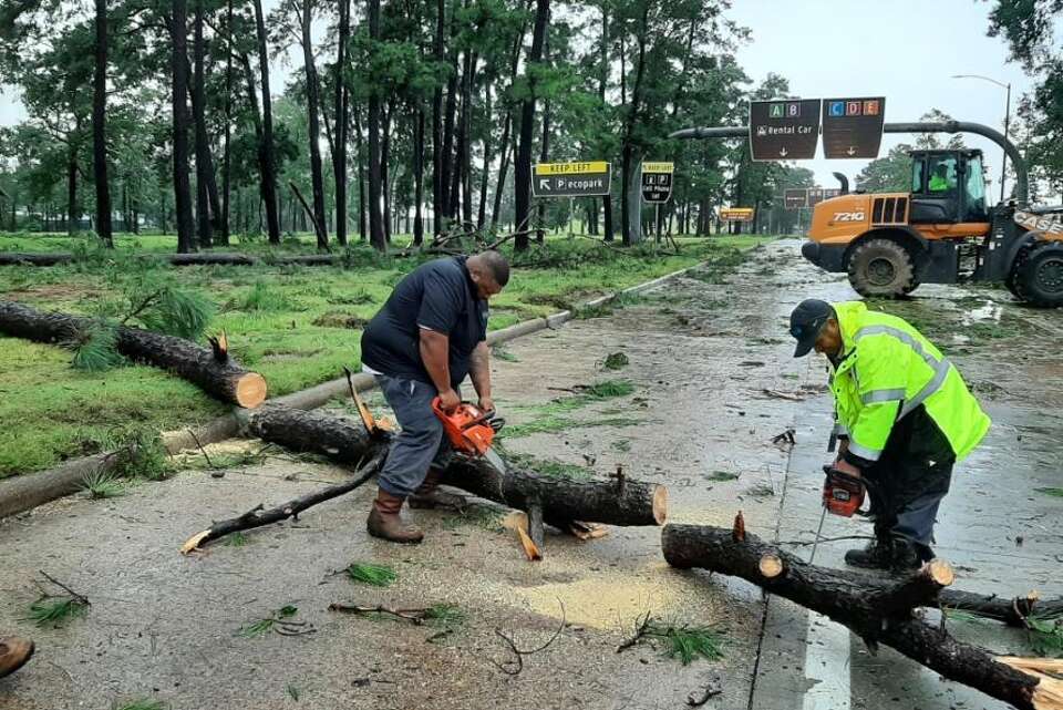 Beryl's impact can be seen in post storm photos from Houston Airports