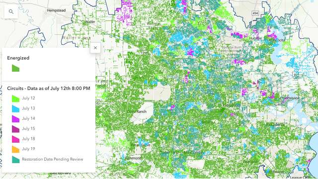 New CenterPoint map sets deadlines for restoring Texans power