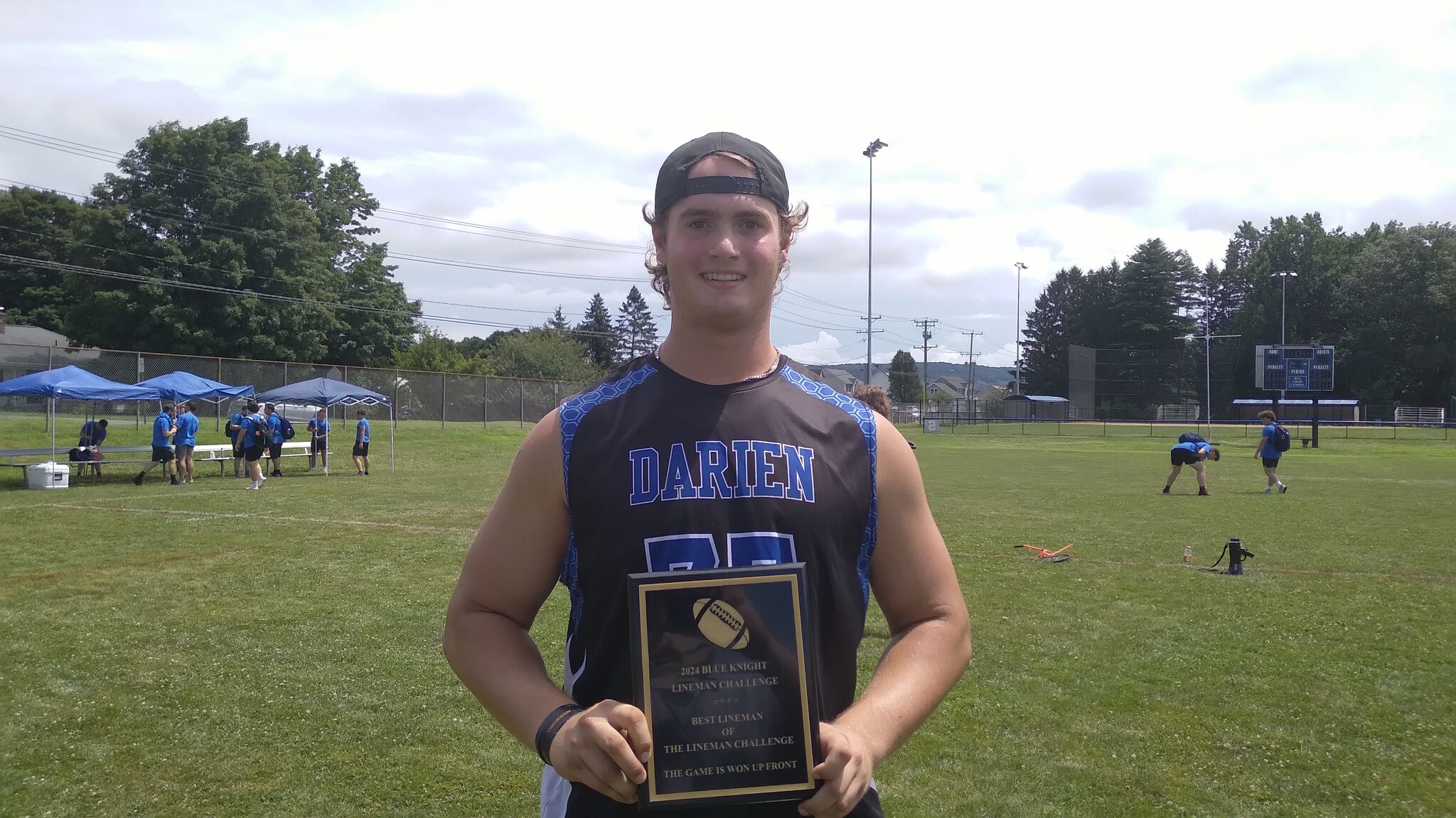 Darien captain wins Lineman Challenge honor, excited for fall