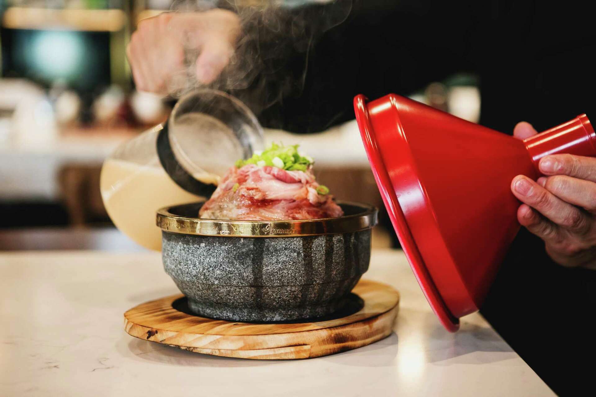 Houston Japanese restaurant Kazzan serves hot volcano ramen