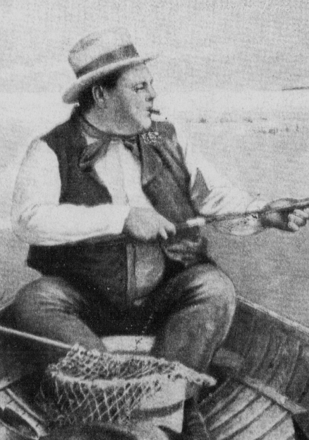 Midwestern fishing in 1908 postcard 'Good Old Summer Time'